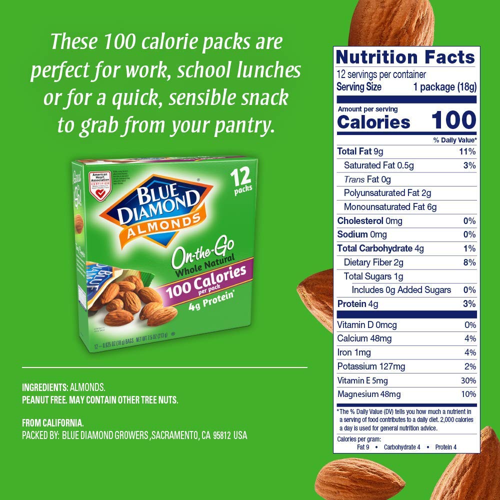 Blue Diamond Almonds Nutrition Label