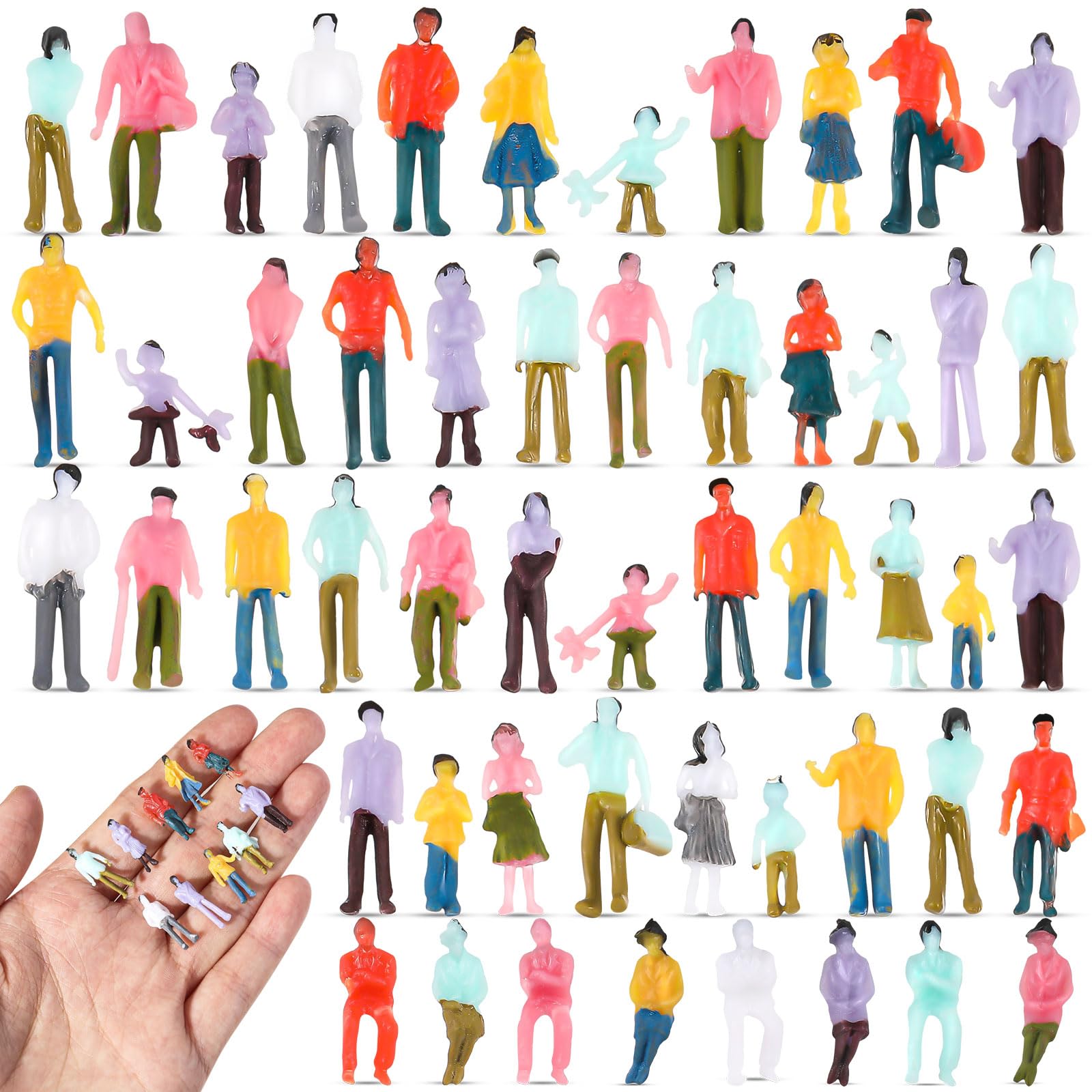 Amazon.com: Namalu 200 Pcs Mini People Figurines 1: 100 Scale ...