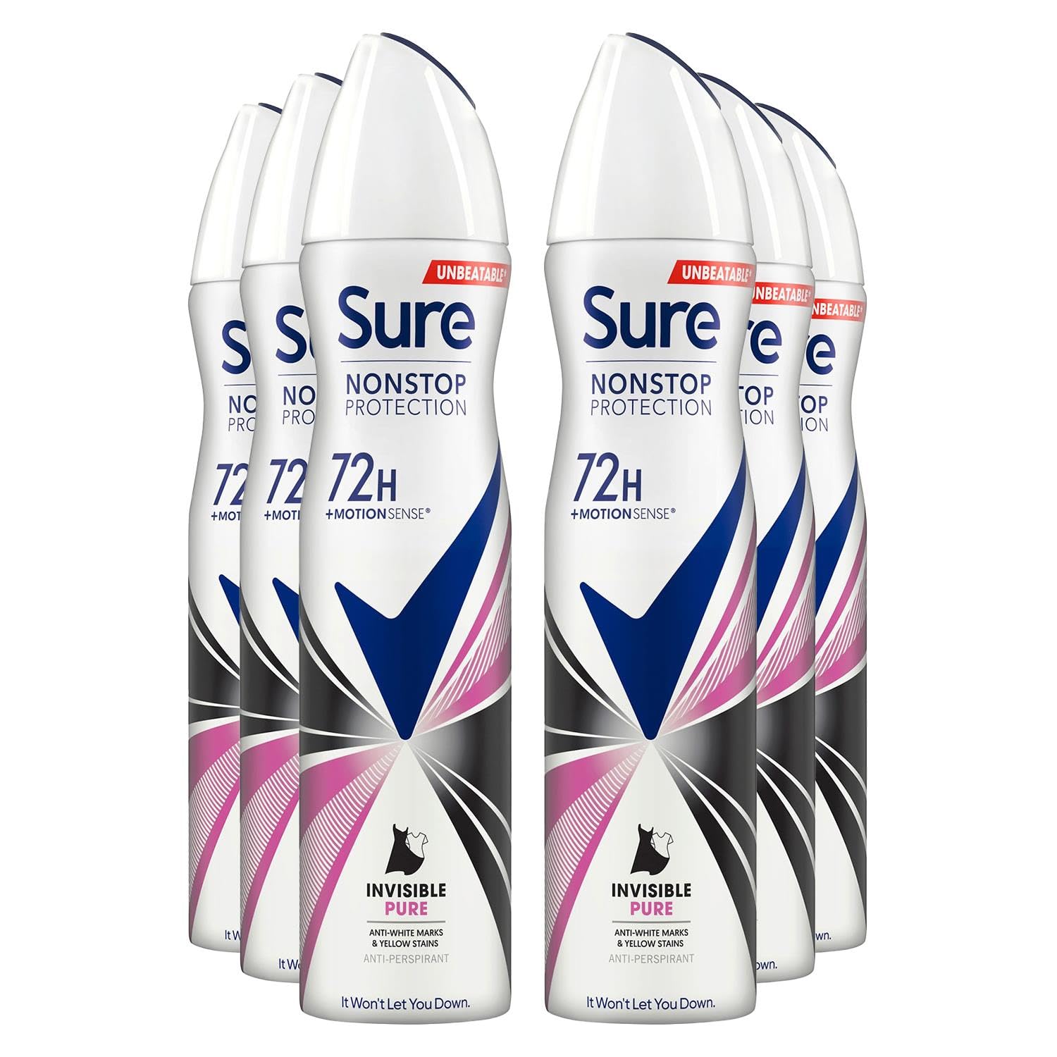Sure Antiperspirant 72H Nonstop Sweat and Odour Protection Alcohol-Free ...