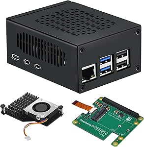 Amazon.com: iUniker Official M.2 HAT+ for Raspberry Pi 5 with NVME Metal Case and Active Cooler ...