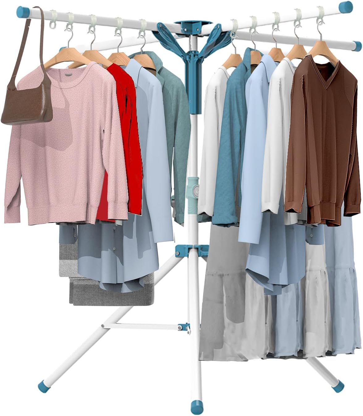 Amazon.com: Ithywat Clothes Drying Rack-4 Arm Tripod Foldable&Portable ...