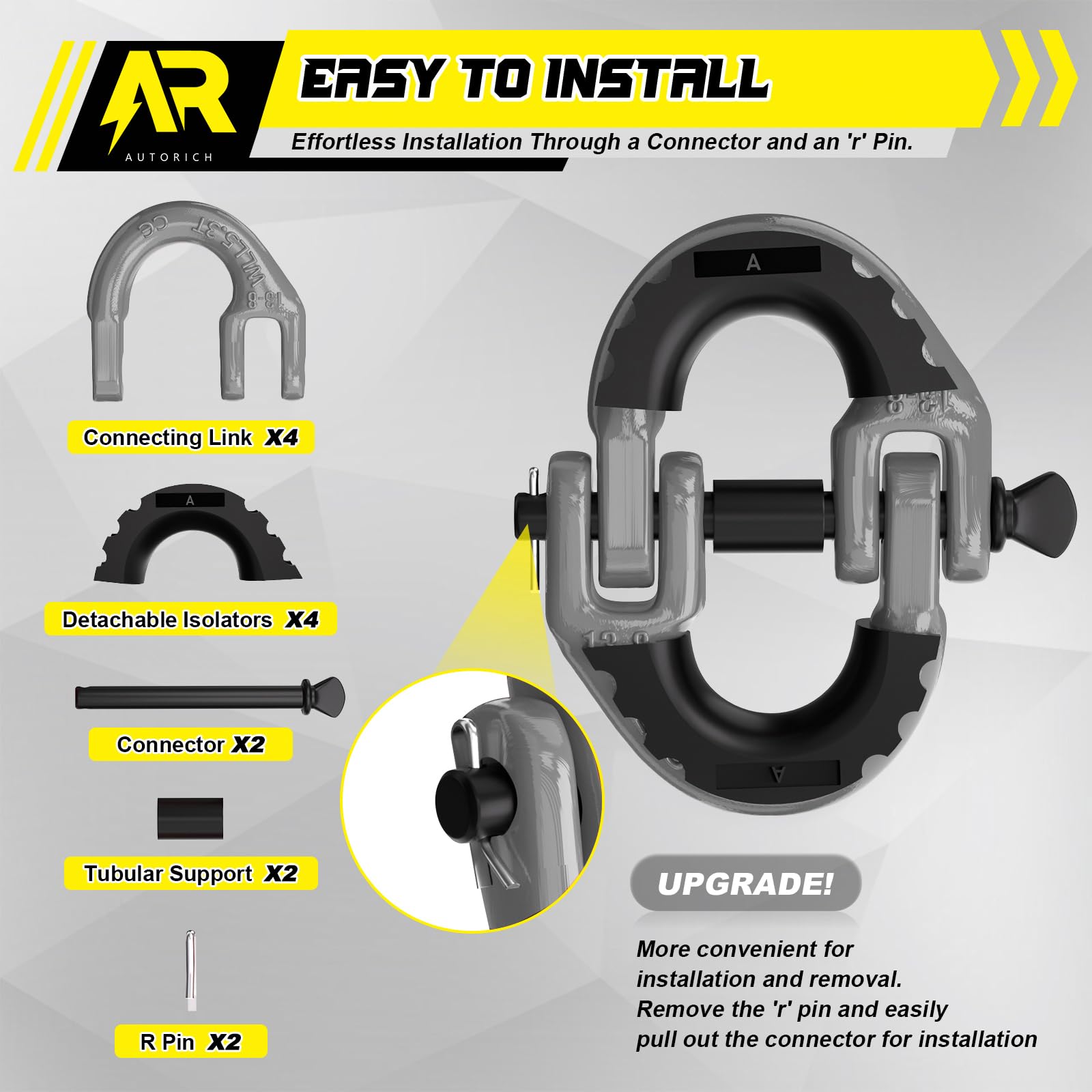 Snapklik.com : Safety Chain Connector Link, 1/2IN Tow Hitch Hammerlock ...