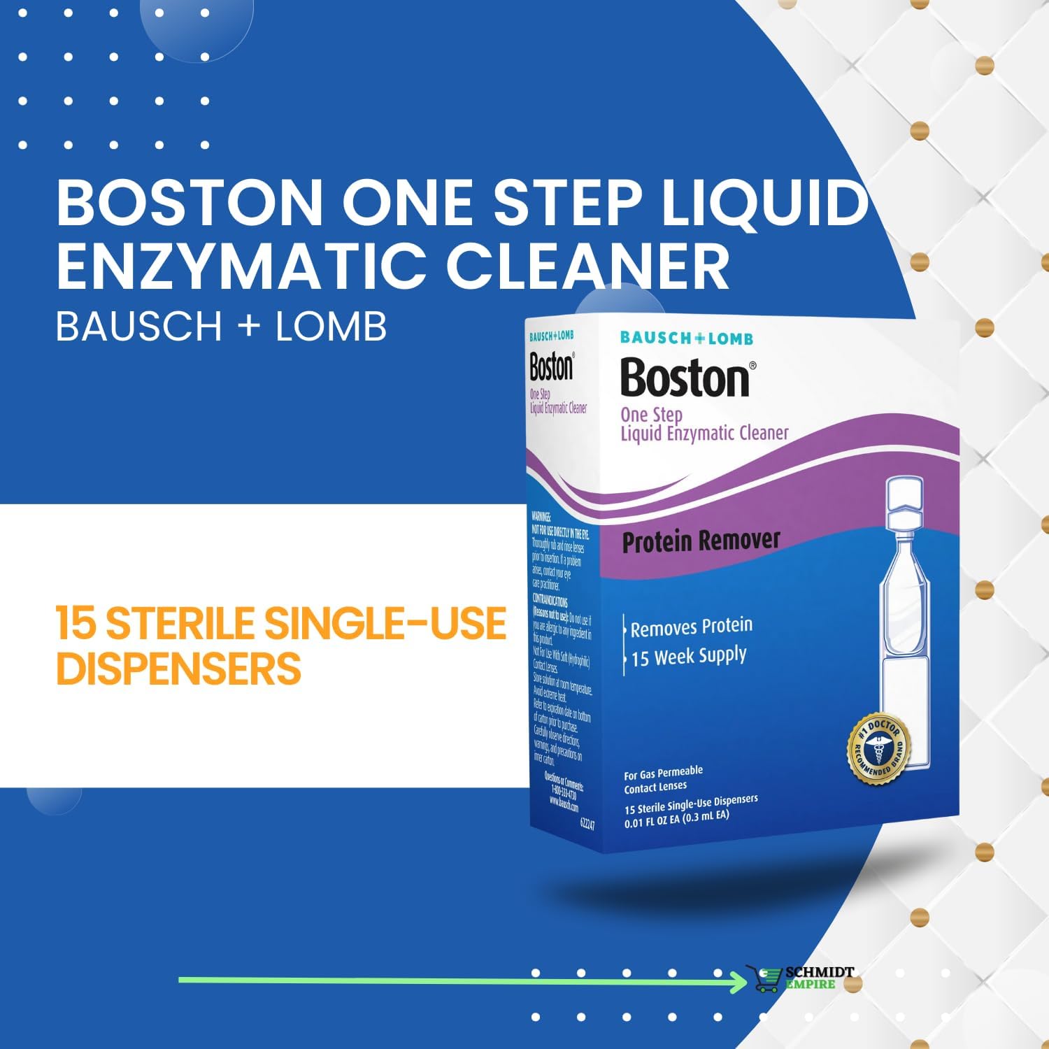 1 limpiador enzimático líquido Boston One Step de Bausch Lomb, 15 ...