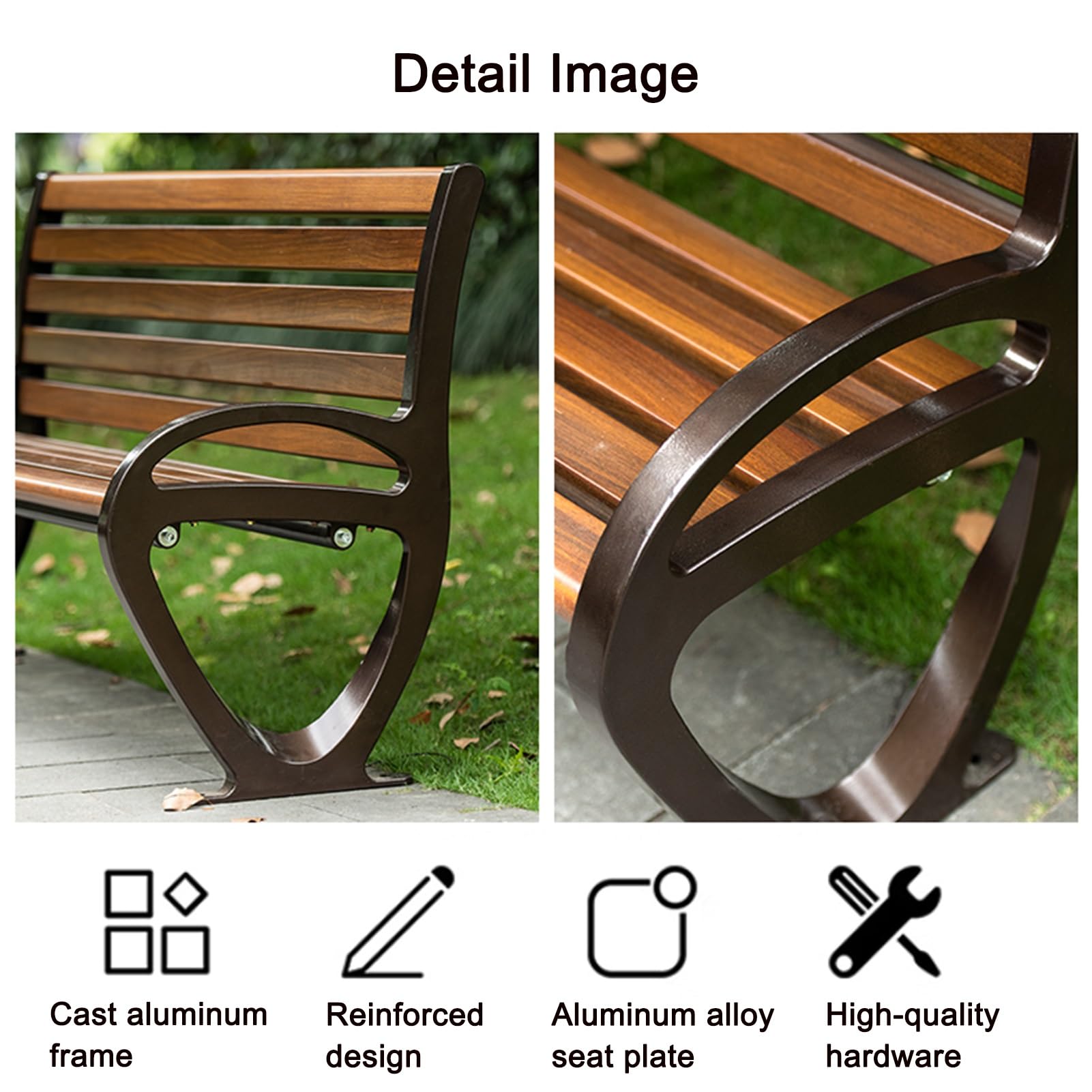 Park Bench Side View Detail