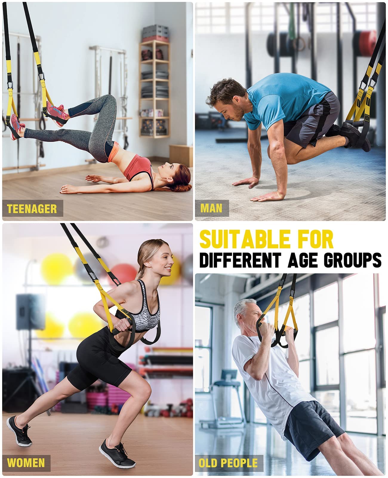 Home Resistance Training Kit, Resistance Trainer Fitness Straps for ...