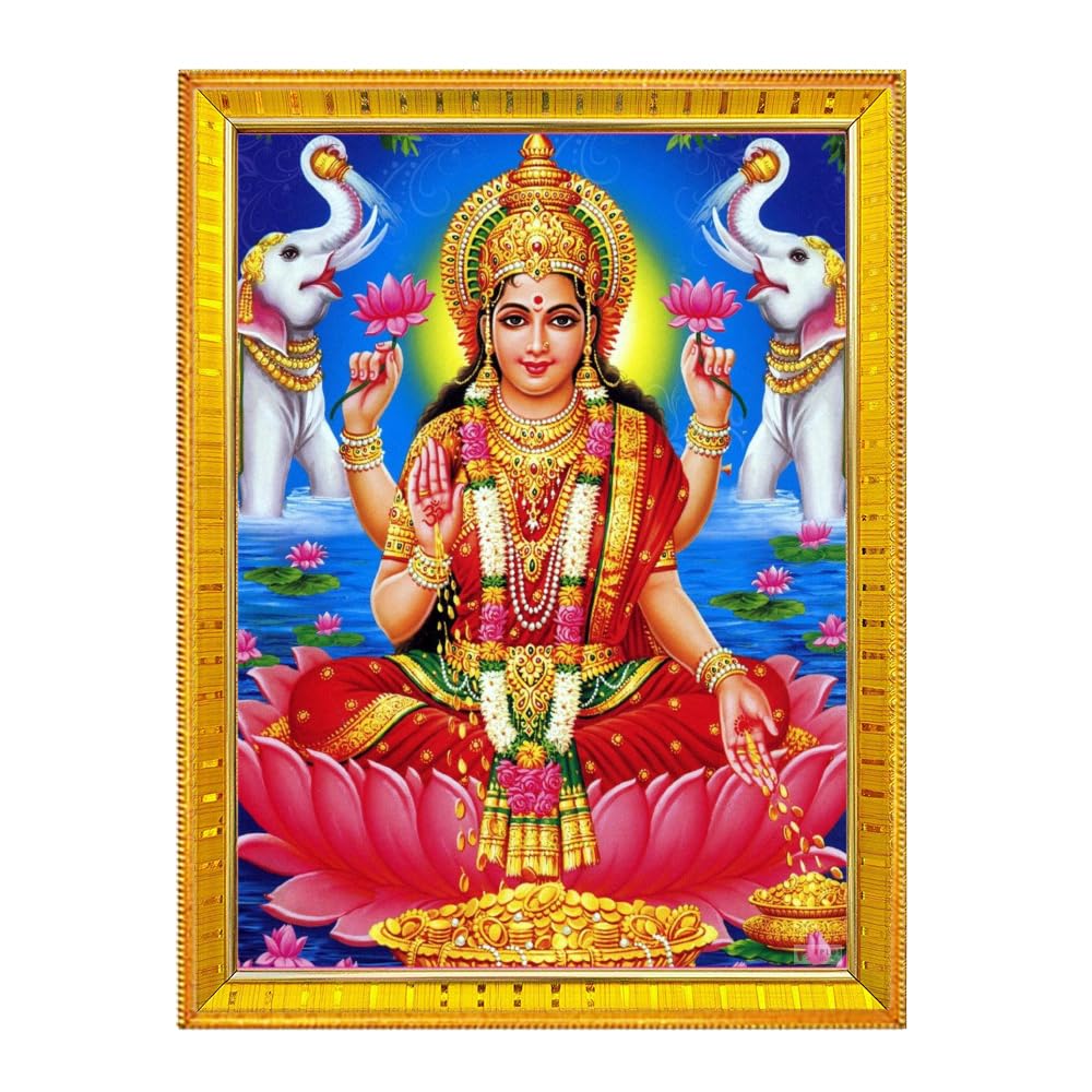 Lakshmi photo frame for diwali pooja goddess lakshmi devi dhana vaibhav ...