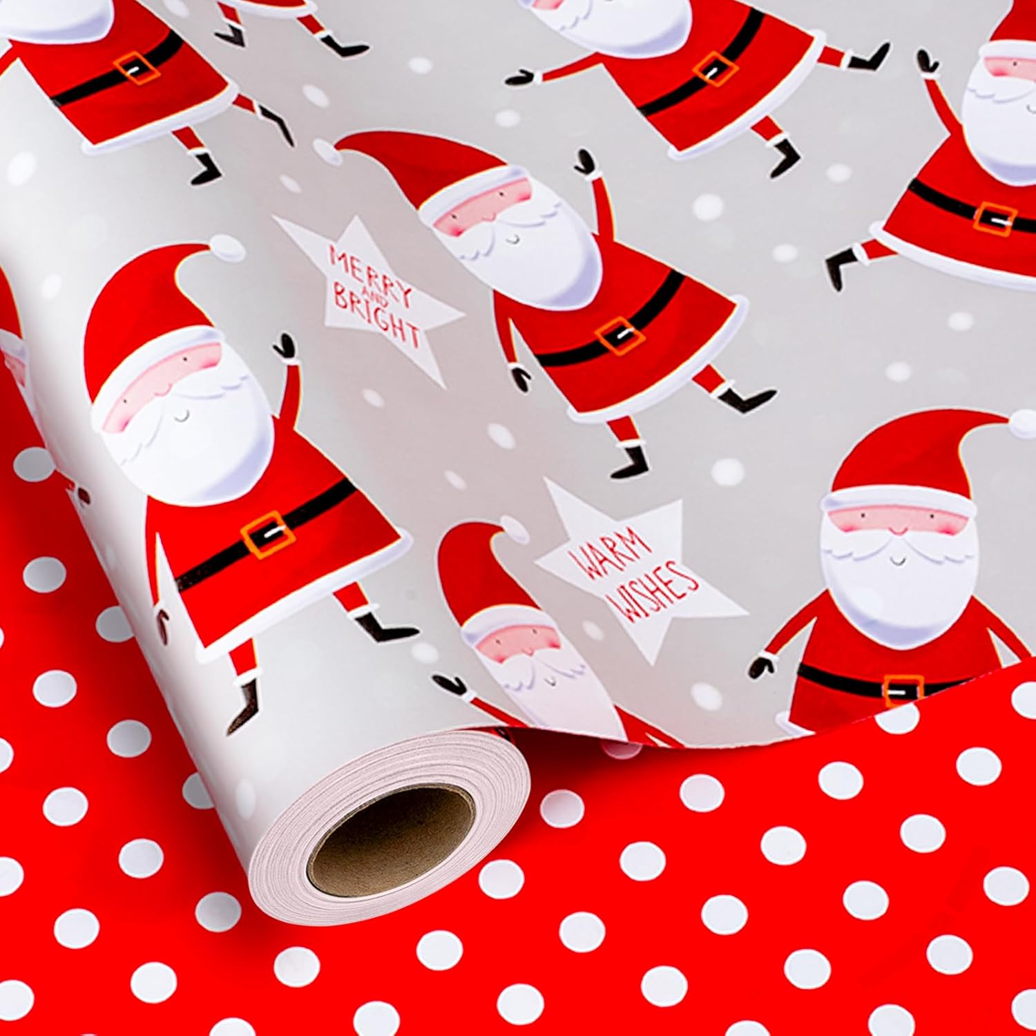 Amazon.com: MAYPLUSS Reversible Christmas Wrapping Paper Roll - 17 Inch ...