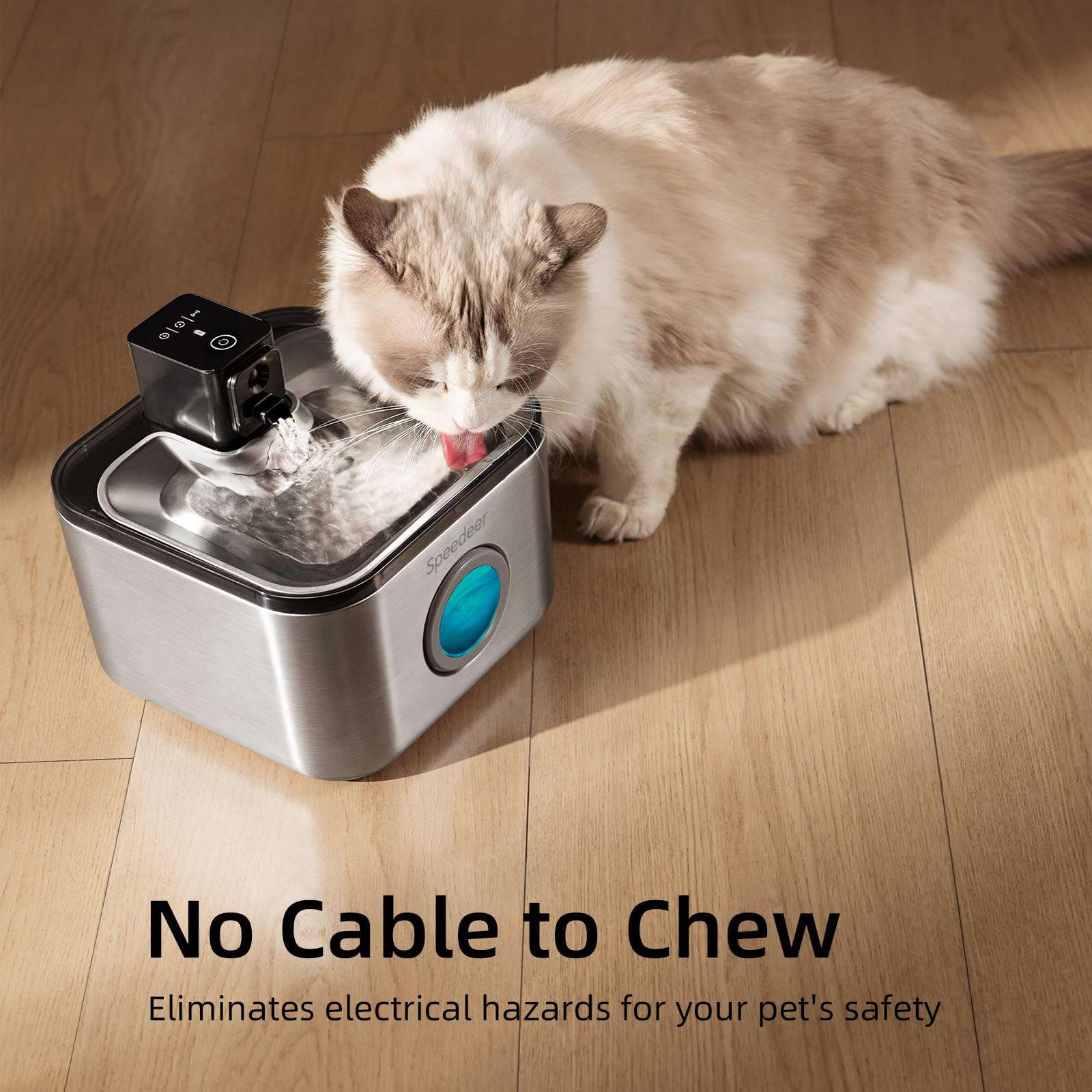 Snapklik.com : Speedeer Wireless Cat Water Fountain Stainless Steel ...