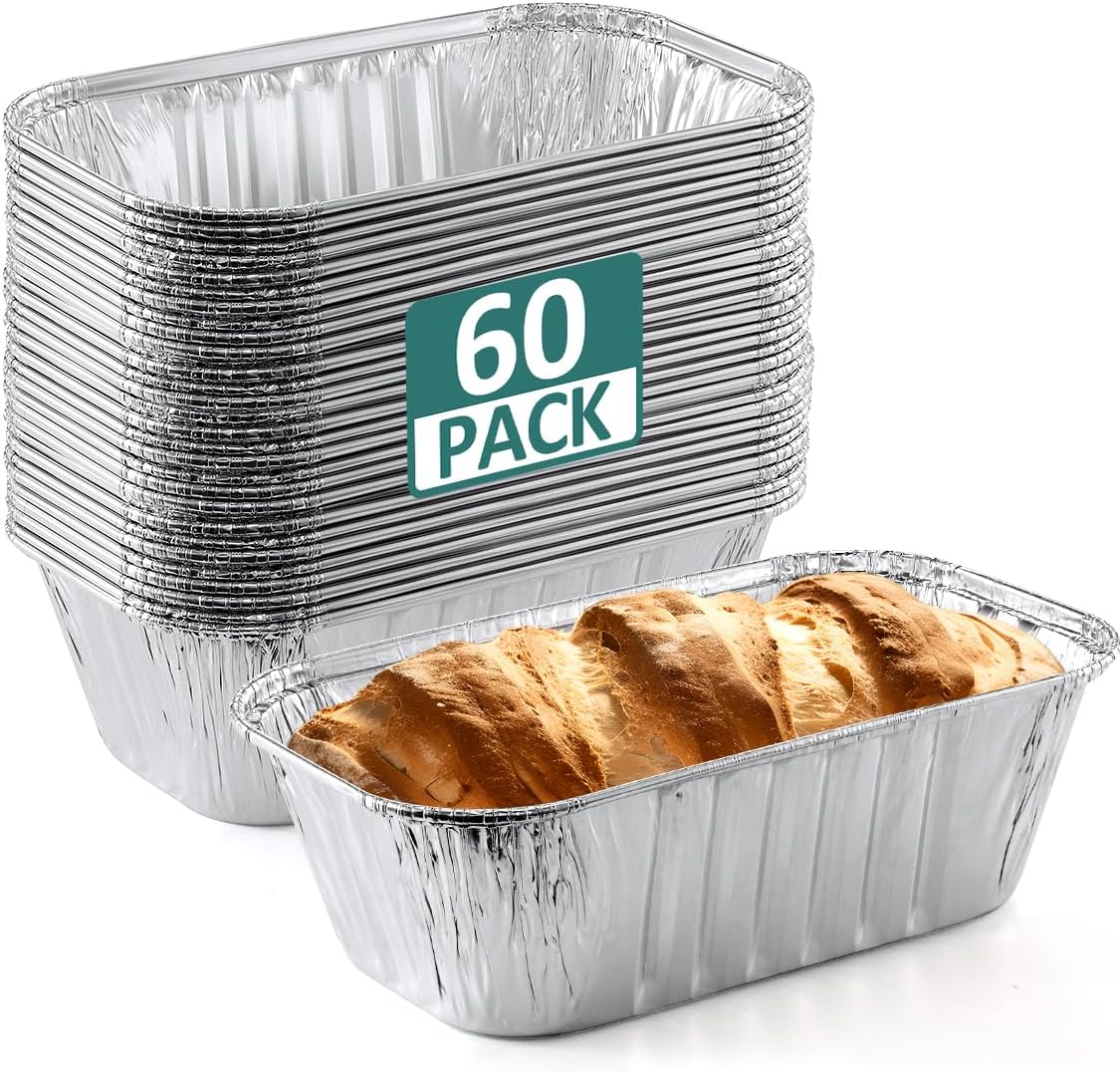 Amazon.com: 20 Pack Aluminum Foil loaf Pans 8x4 Inches 22 OZ bread ...