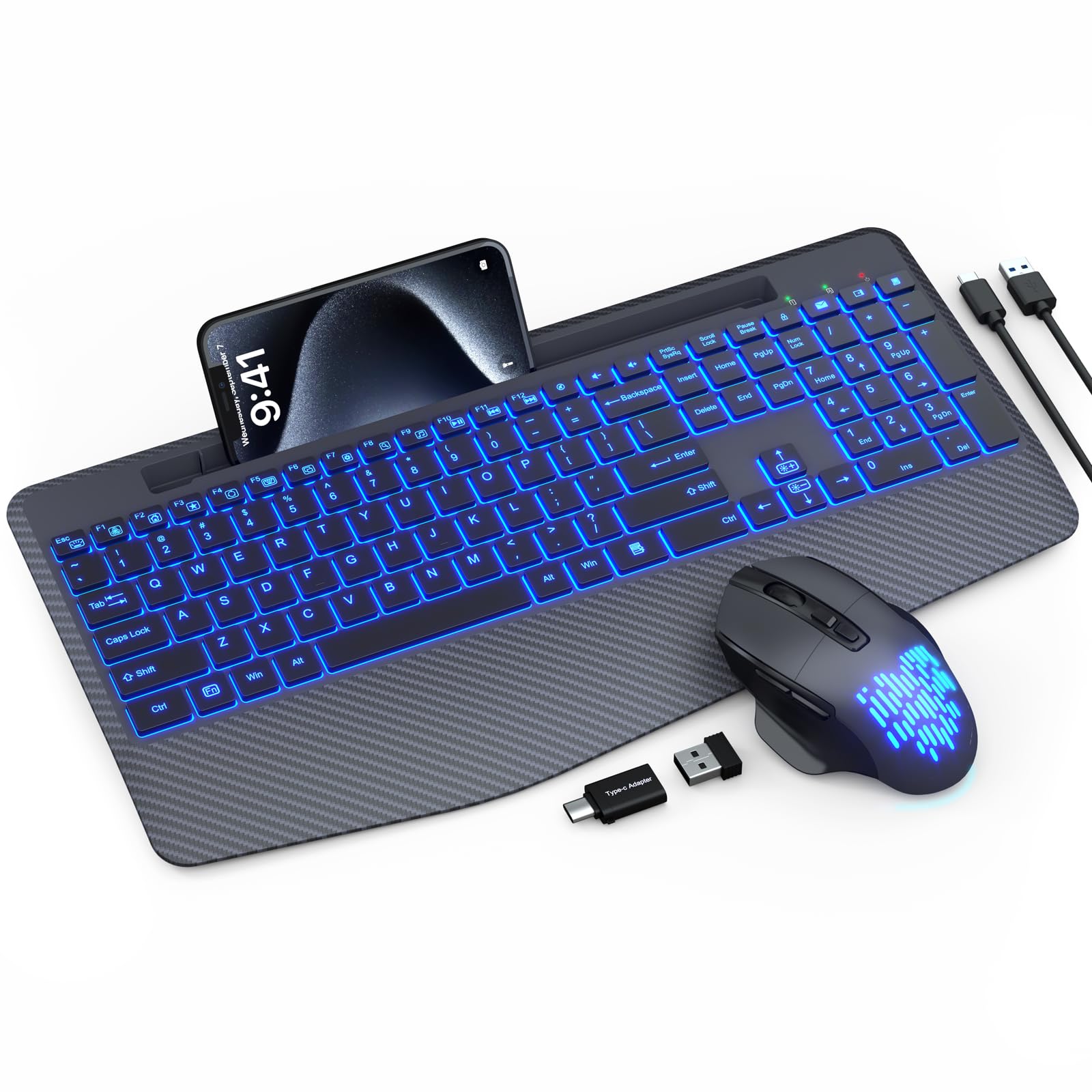 Snapklik.com : Wireless Keyboard And Mouse Combo - 9 Backlit Effects ...