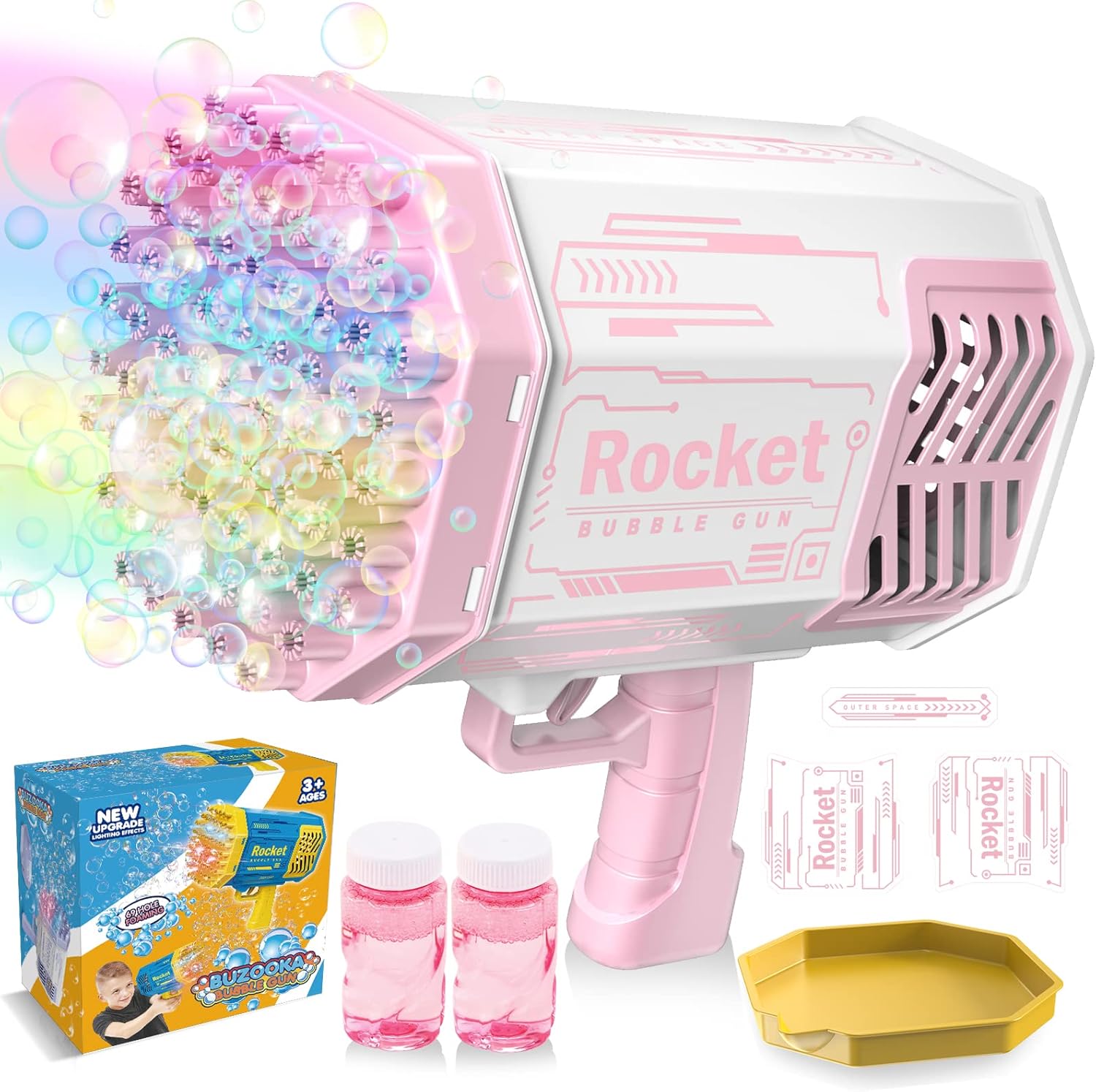 Amazon.com: Bubble Gun Upgrade 2 Battery Bubble Machine Gun Bubble Gun ...