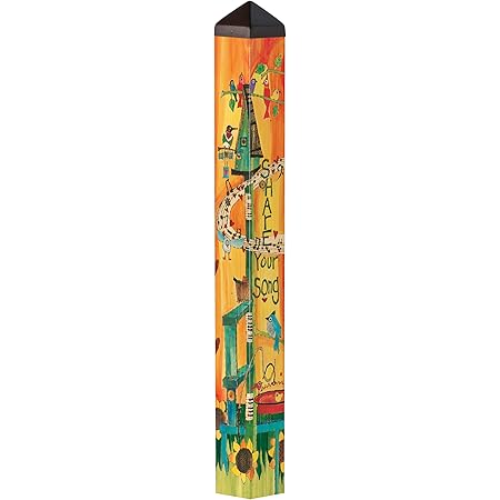 Amazon.com : Studio M Live with Gratitude Art Pole Outdoor Decorative ...