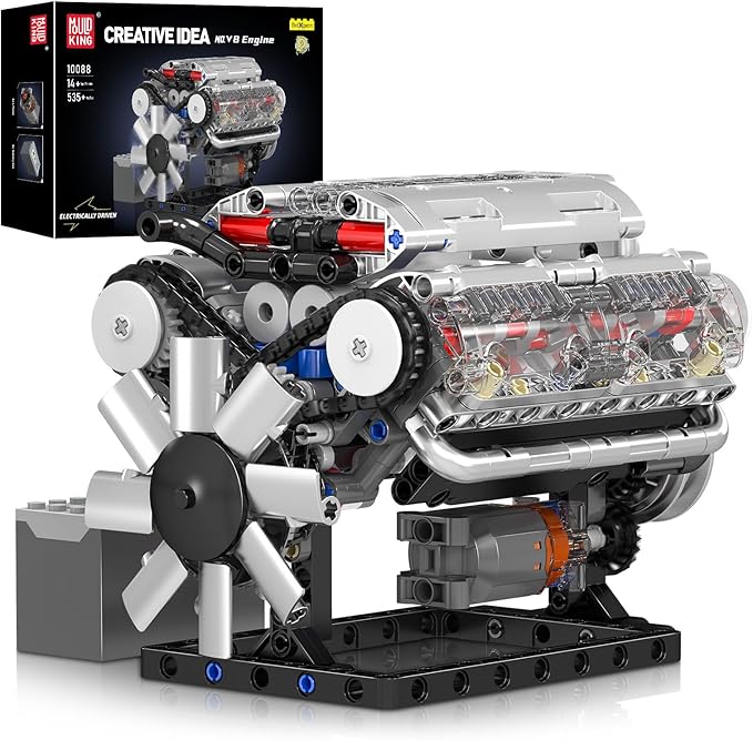 Amazon.com: Mould King 10088 V8 Engine Model Kit - 535 Pcs to Build ...