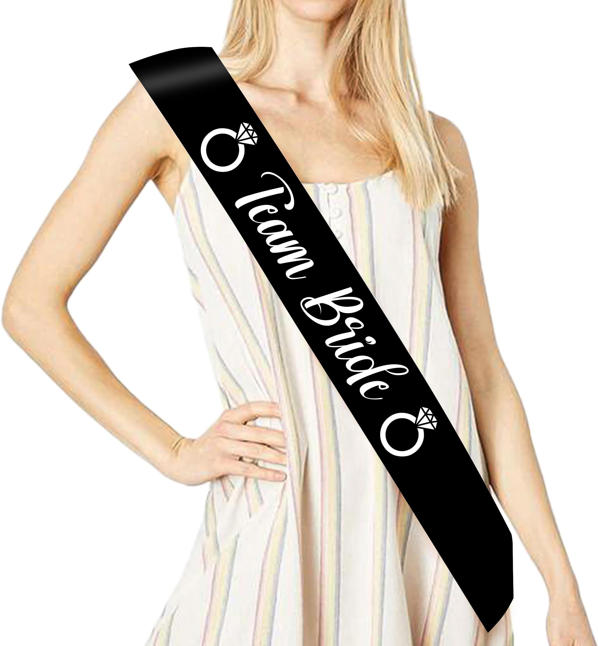 Amazon.com: Team Bride Sash - Black & White Bridesmaid Sashes | Bridal Shower Bridesmaids Set ...