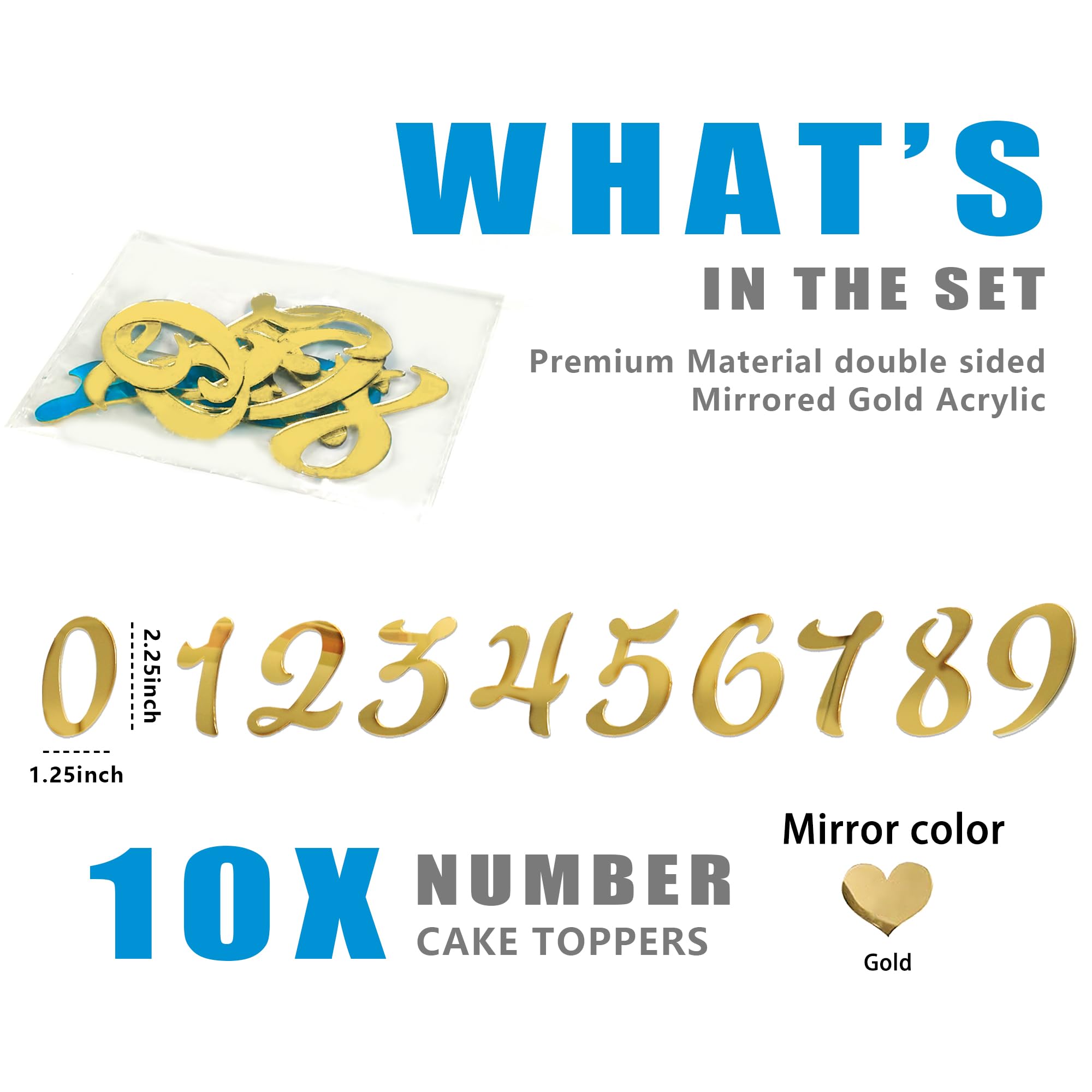 Snapklik.com : Acrylic Number Cake Topper DIY Cupcake Toppers