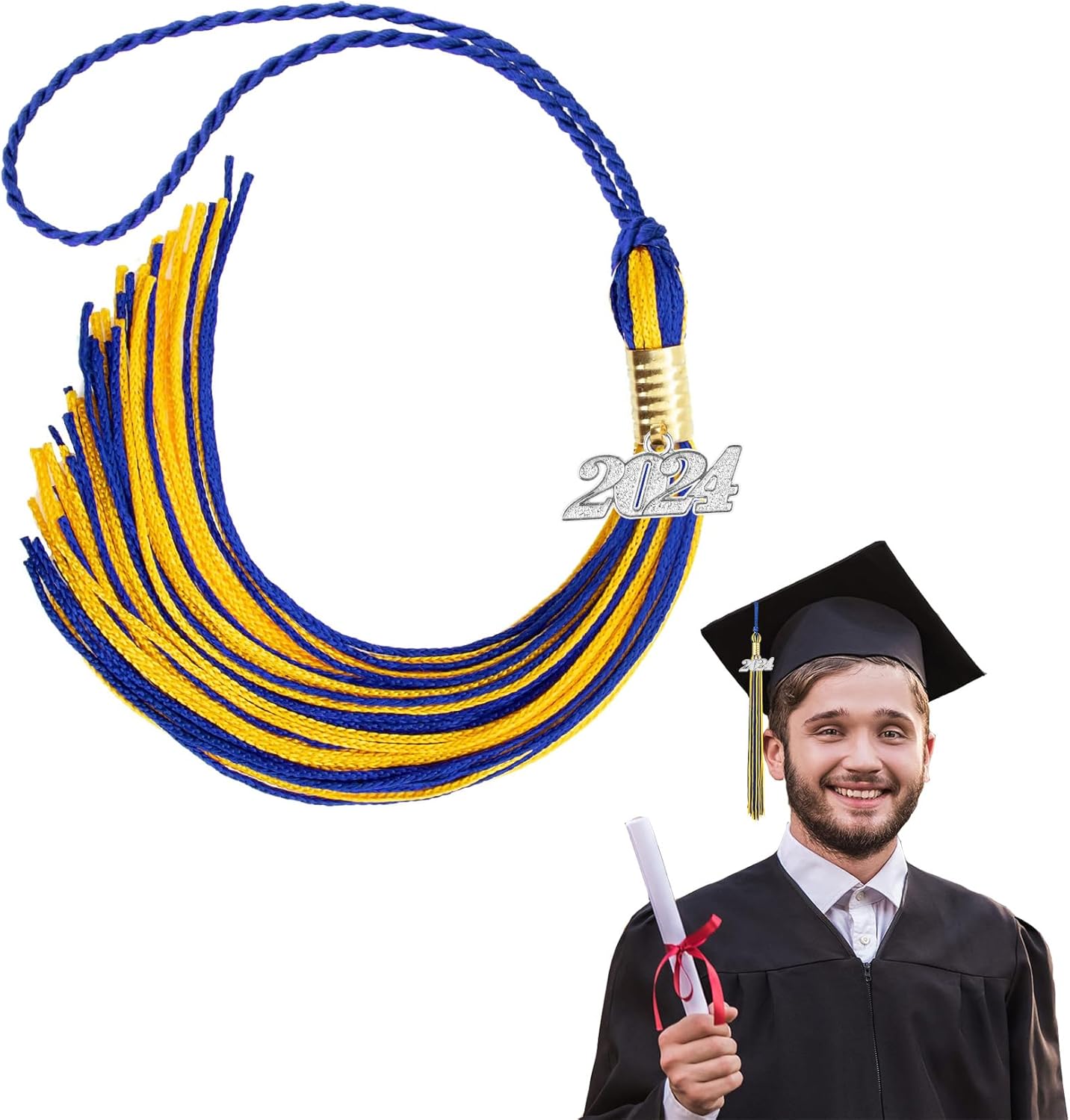 Amazon.com: 2024 Graduation Tassel, Class of 2024 Blue and Gold Tassel ...