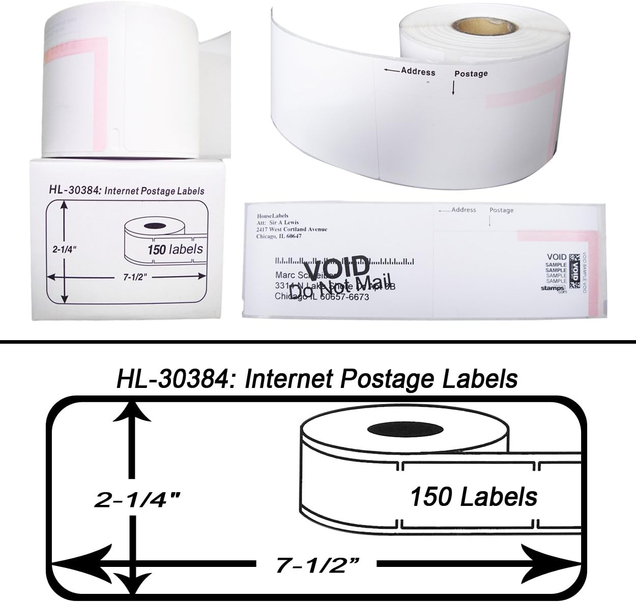 Amazon.com : Houselabels HL-30384 2-1/4 x 7-1/2 Inches Dymo Compatible ...
