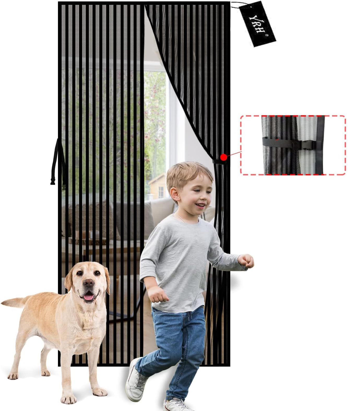 Zero In ZER236 Magnetic Insect Curtain for Doors, 99 x 210 cm, Washable ...