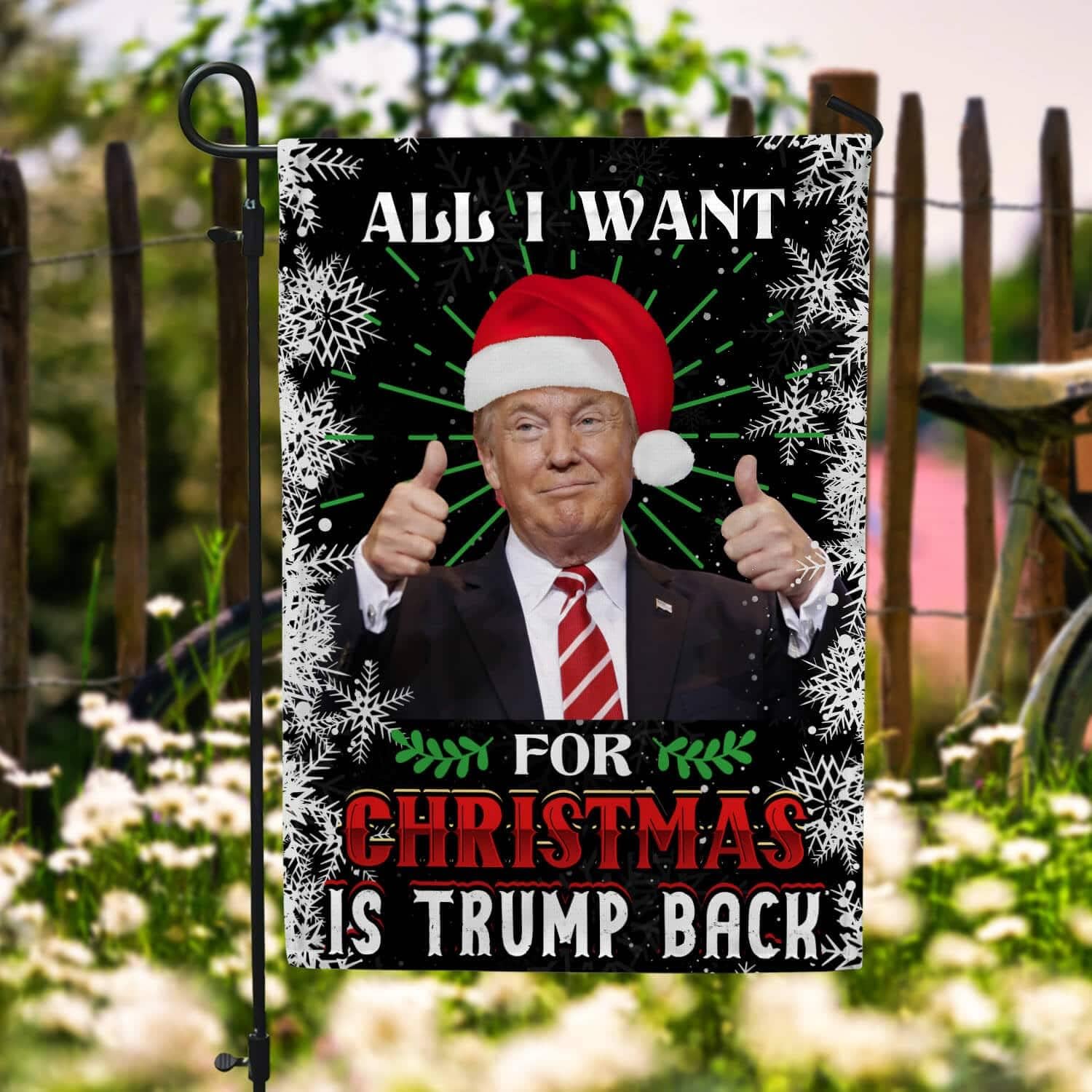 Amazon.com : All I Want For Christmas Is Trump Back Flag – Funny Trump ...