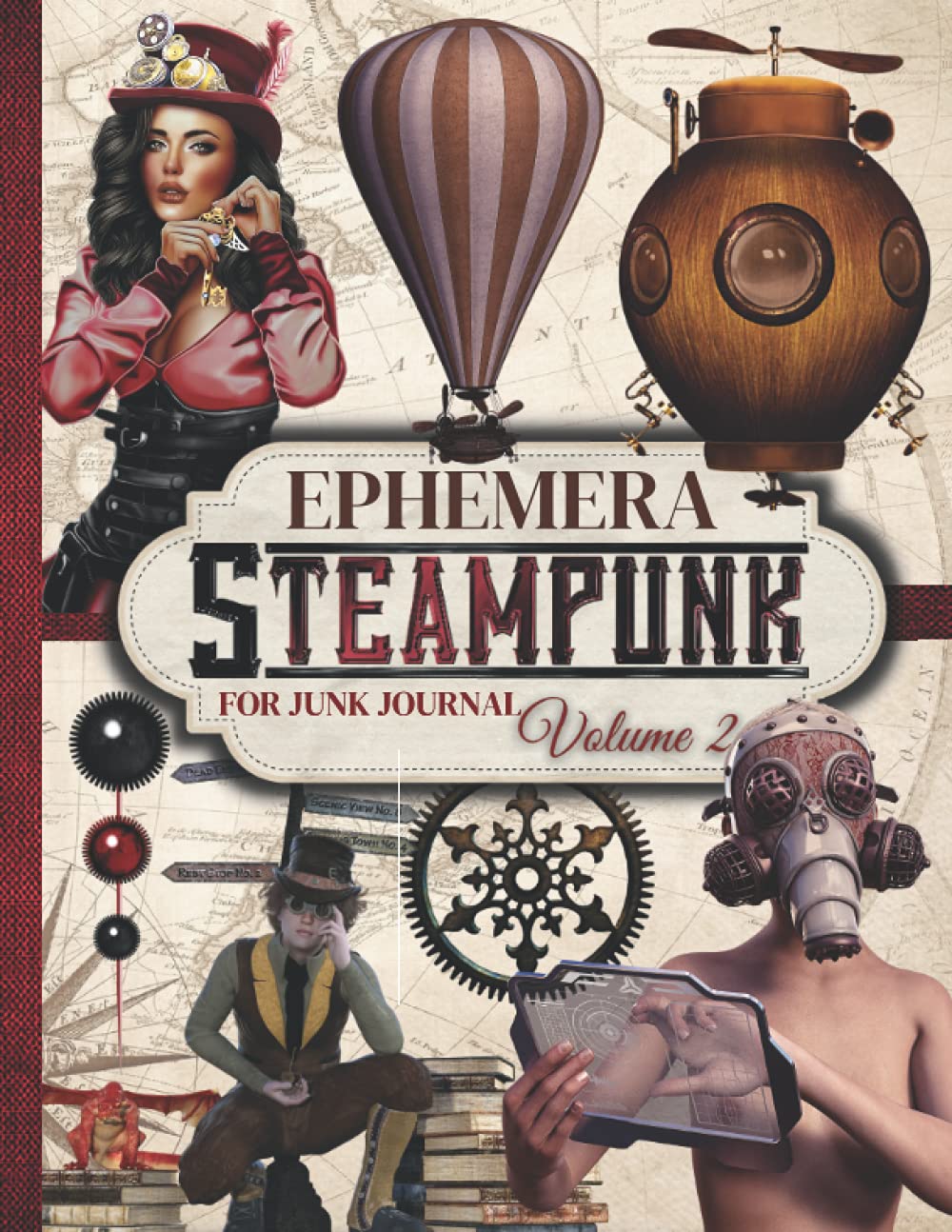 Amazon | Steampunk Ephemera for Junk Journal (Volume 2): One-Sided ...