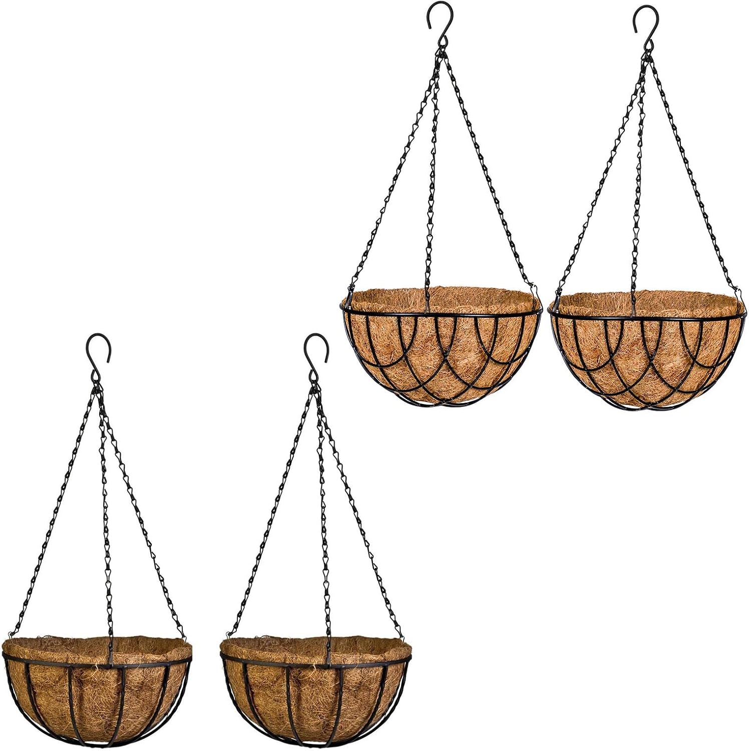 Amazon.com: Kingbuy 12 Inch Metal Hanging Planter Basket with Coconut ...
