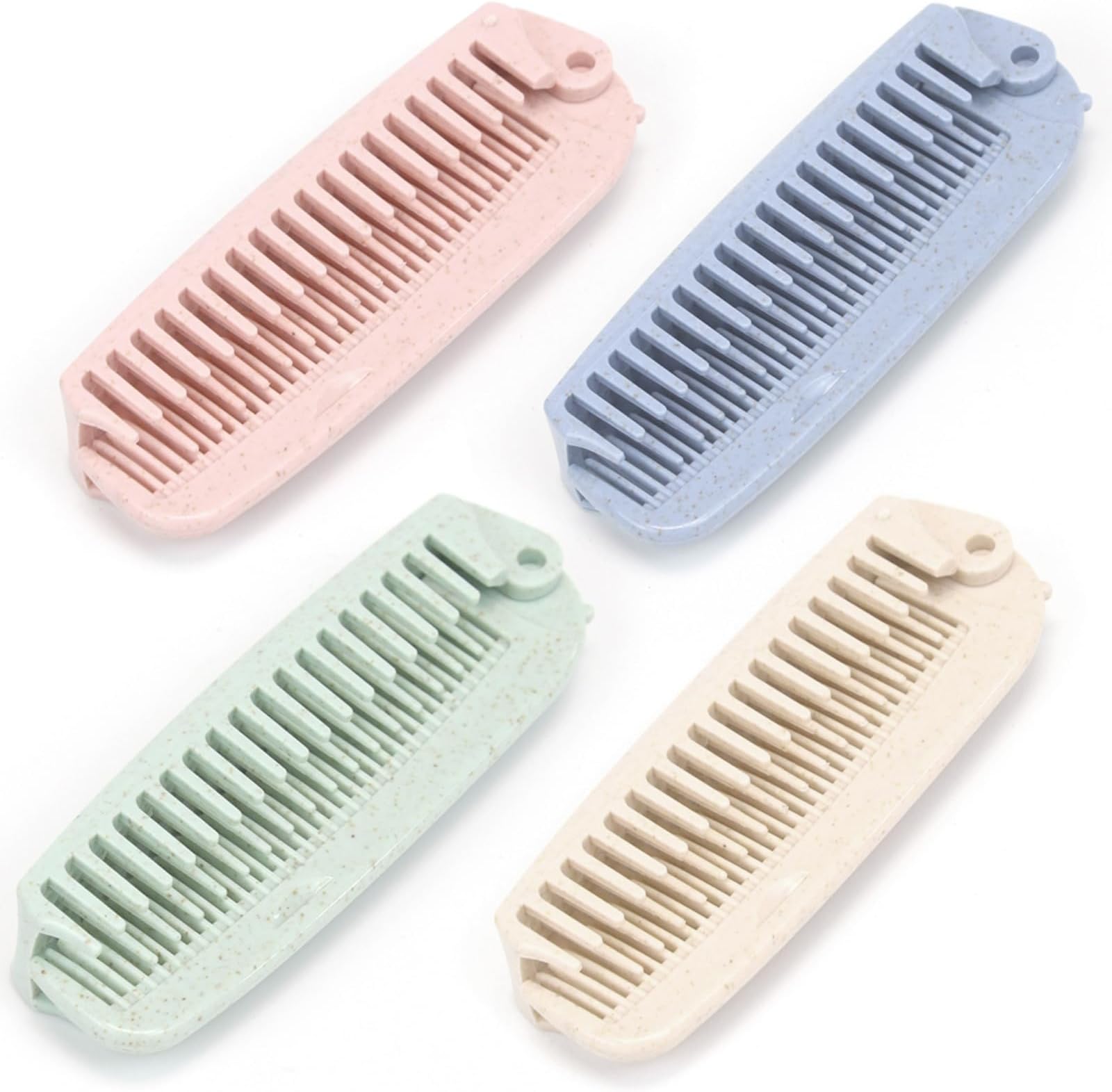 Amazon.com : Qjaiune 6PCS Travel Folding Hair Brush and Comb Set, Anti ...