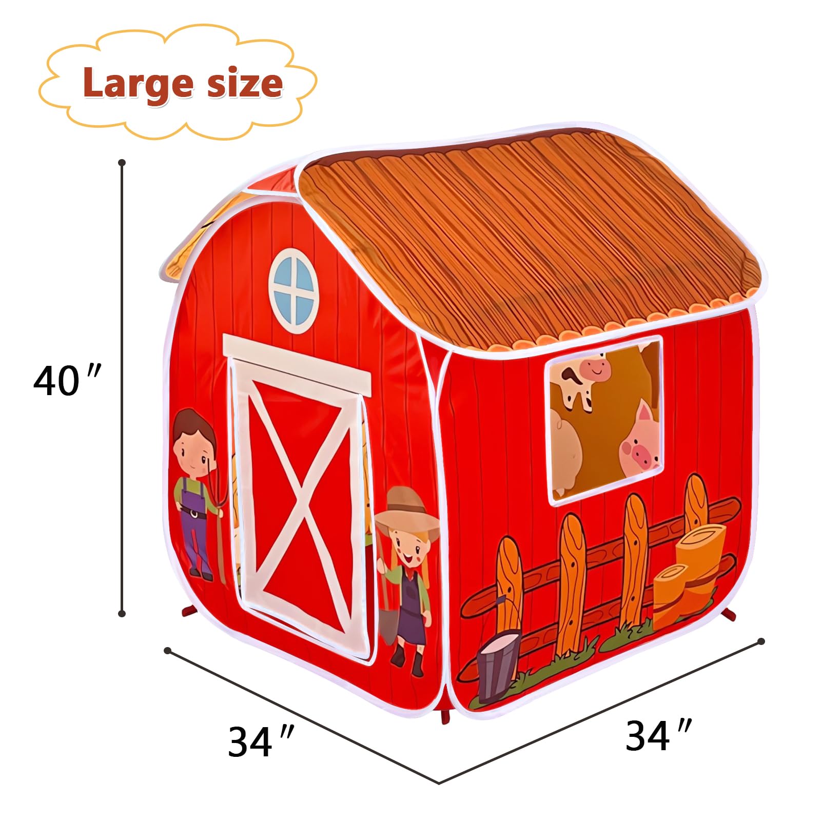 Snapklik.com : Kids Play Tent, Pop Up Barn For Kids, Indoor Outdoor ...