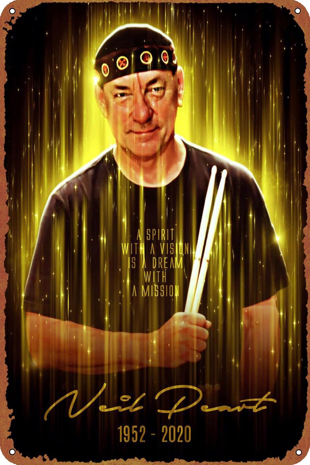 Amazon.com: Music Parade Legendary Neil Peart Metal Tin Sign Poster ...