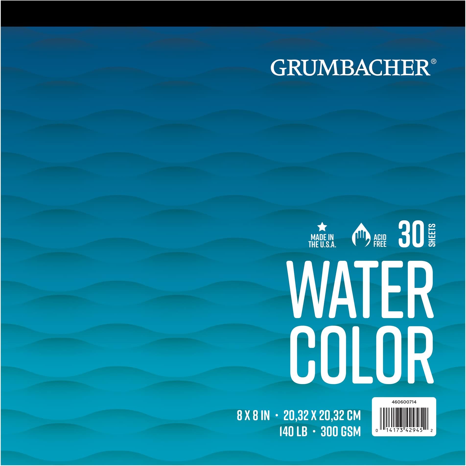 Amazon.com: Grumbacher 8" x 8" Cold Press Watercolor Paper Pad, 140 lb ...
