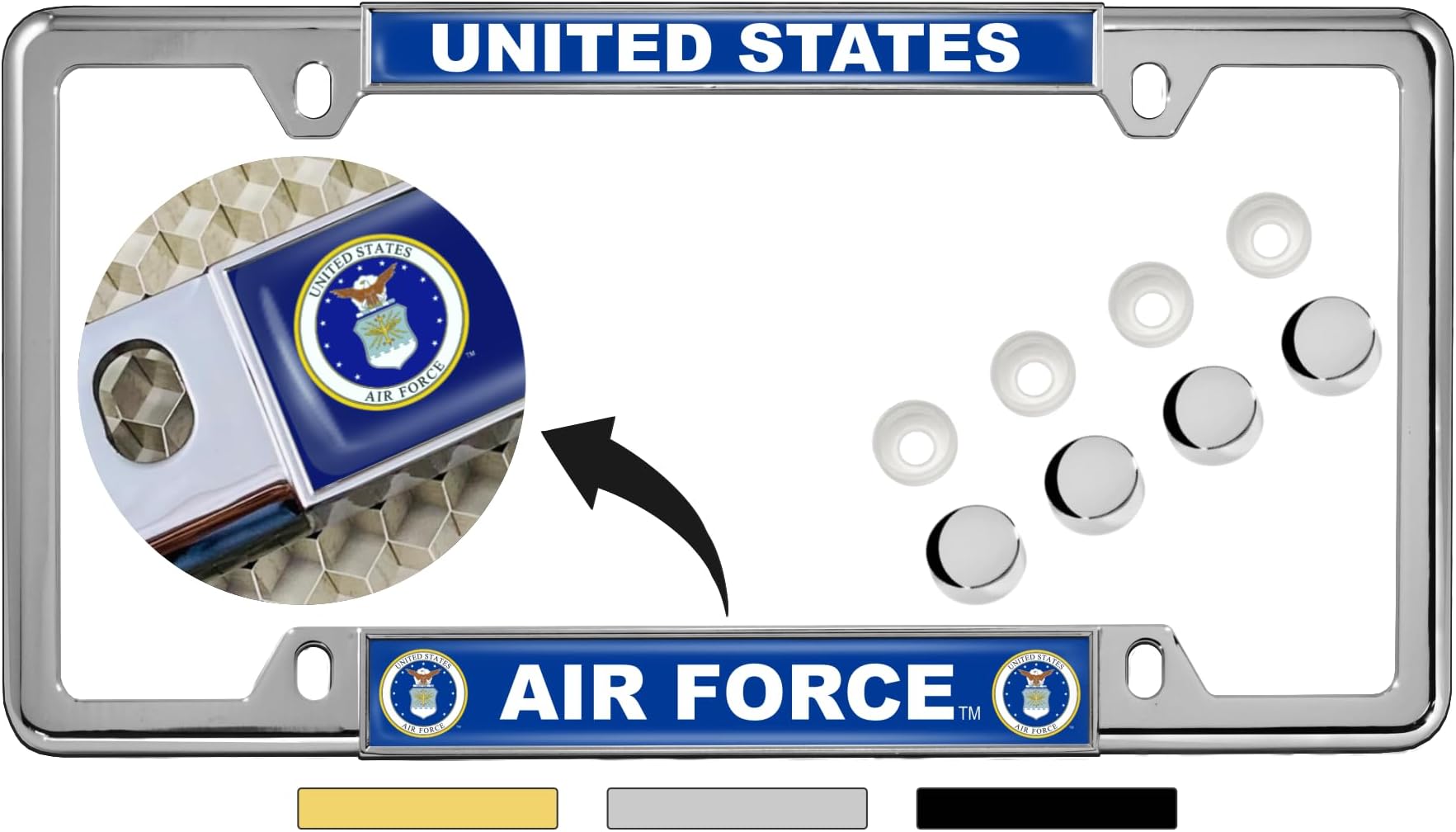 Amazon.com: US Air Force License Plate Frame, Thin Rim : Automotive