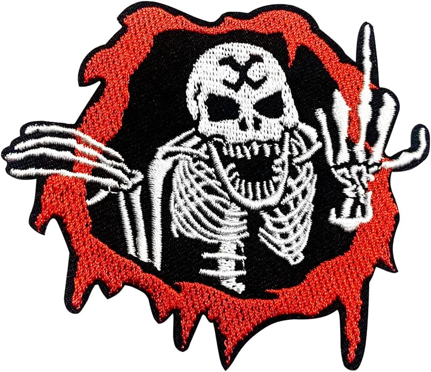 Amazon.com: MaseiKar Skull Patch Iron On Sew On Embroidered Patch for ...