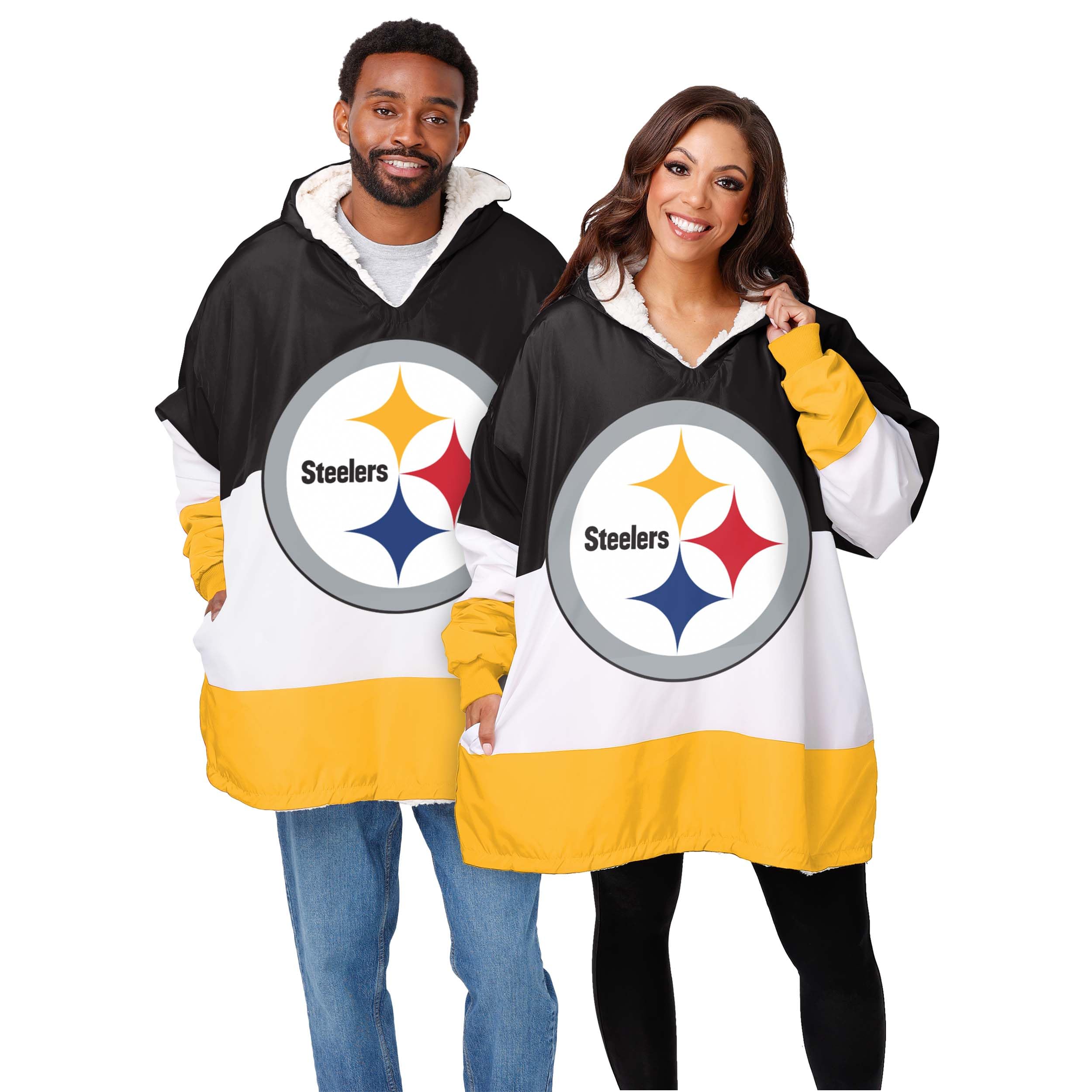 Amazon.com : FOCO Pittsburgh Steelers NFL Colorblock Outdoor Hoodeez ...