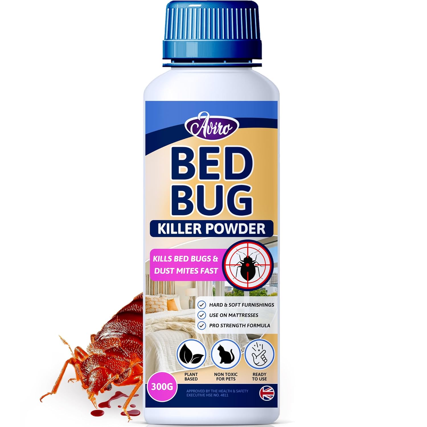 Aviro Bed Bug Killer Powder – Naturally Derived, Approved for Use On ...