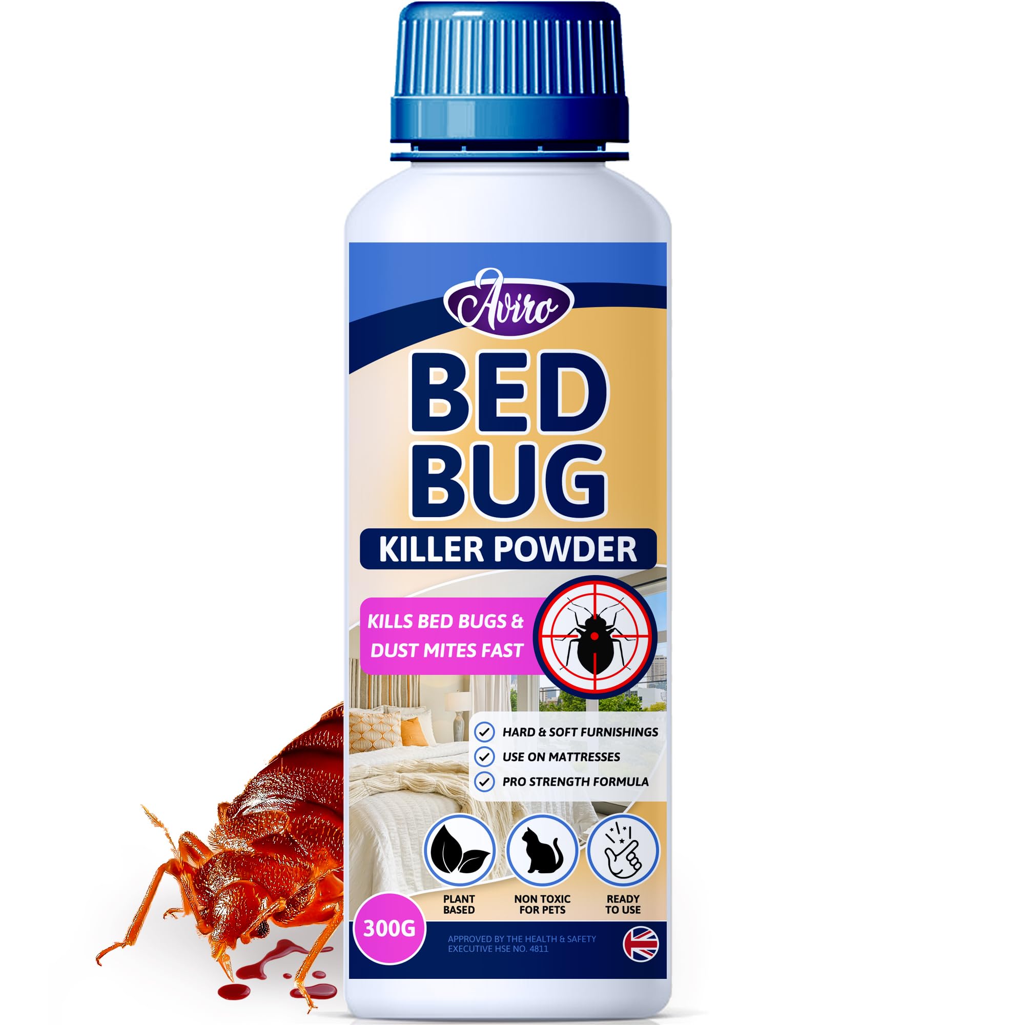 Aviro Bed Bug Killer Powder – Naturally Derived, Approved for Use On ...