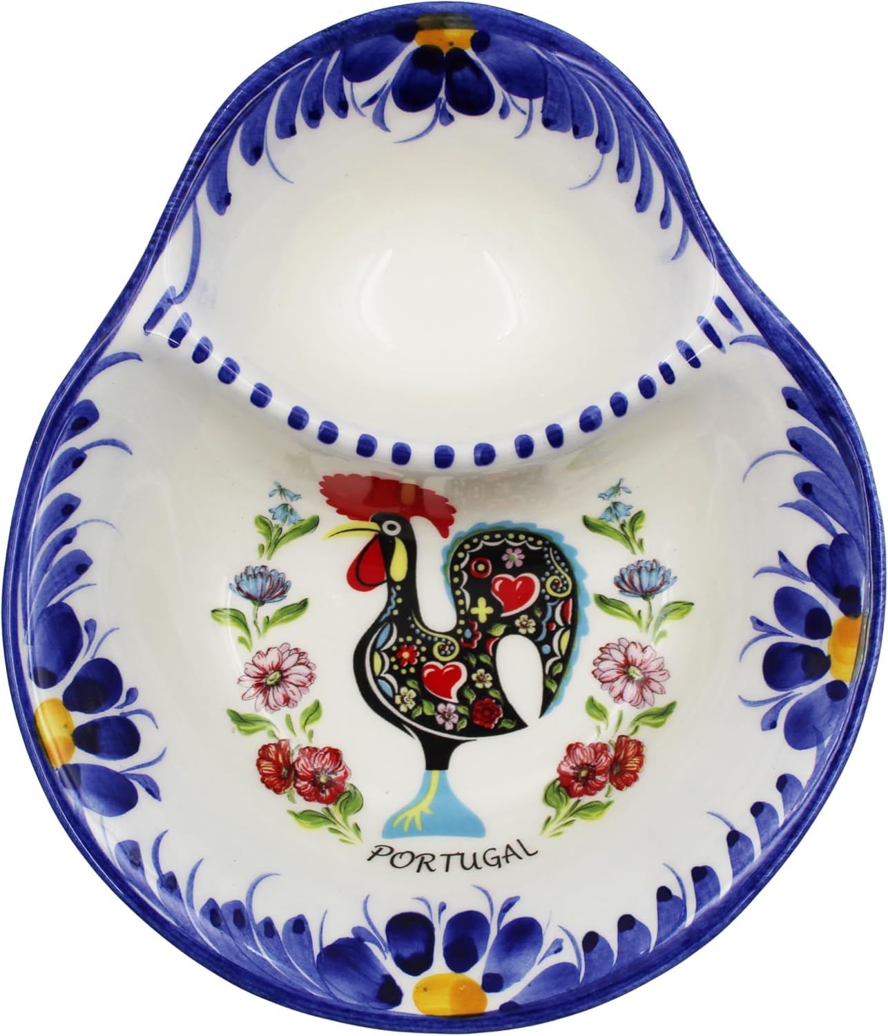 Amazon.com | Traditional Rooster Galo Barcelos Floral Ceramic Olive ...
