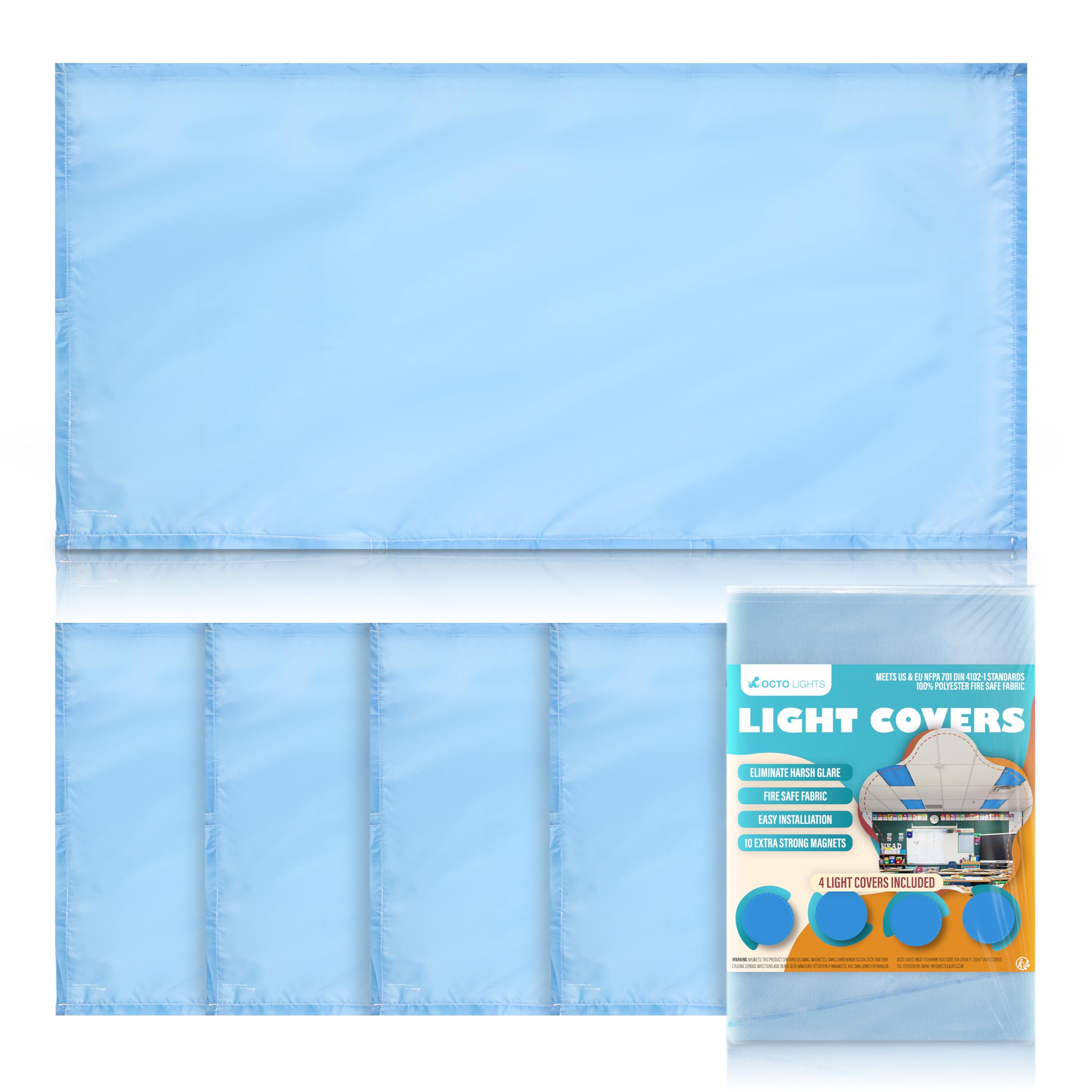 Fluorescent Blue Light Covers for Ceiling Lights - Magnetic Cover for ...