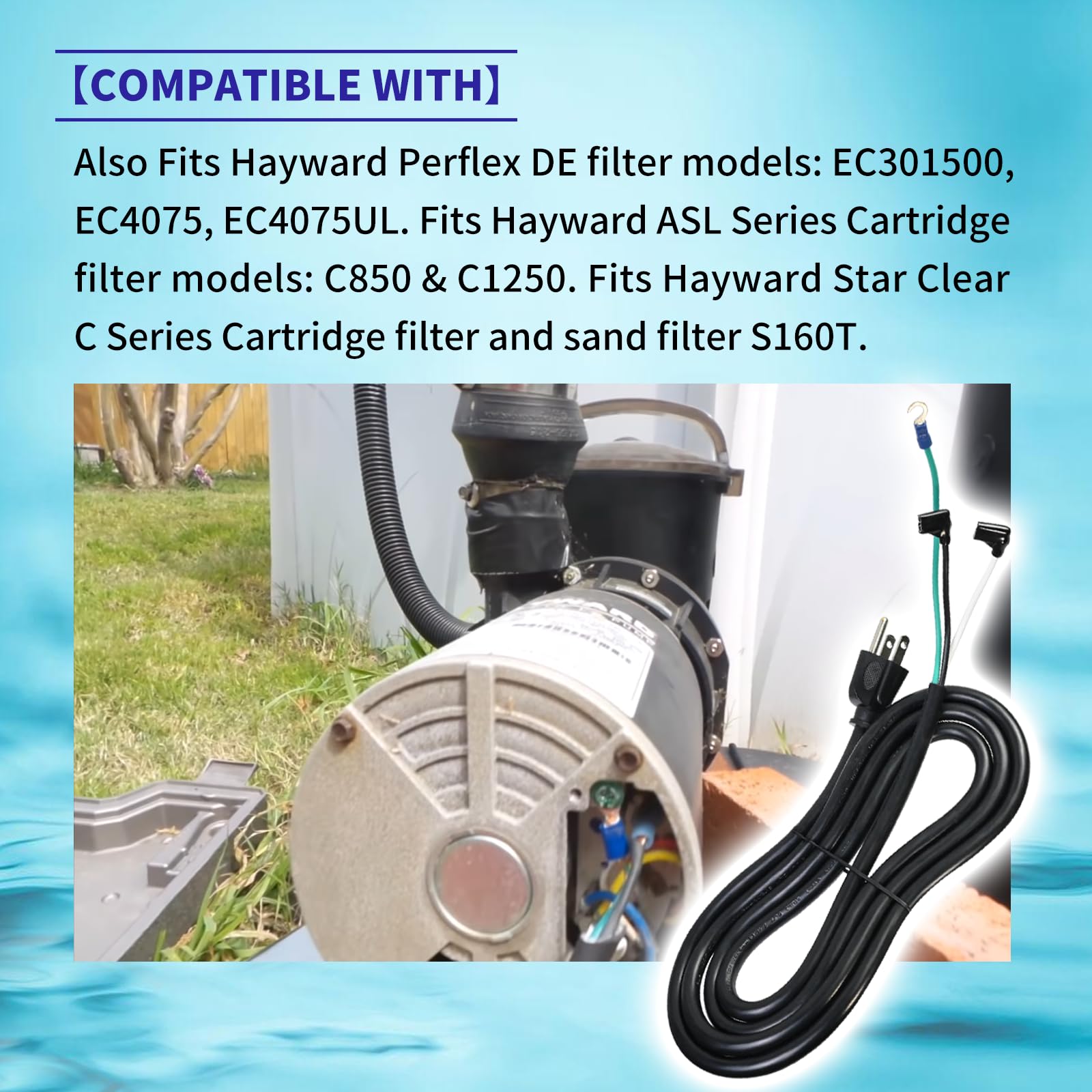 Snapklik.com : SPX1250WA Pool Pump Power Cord 6 Feet Cord Set 3 Wire No ...