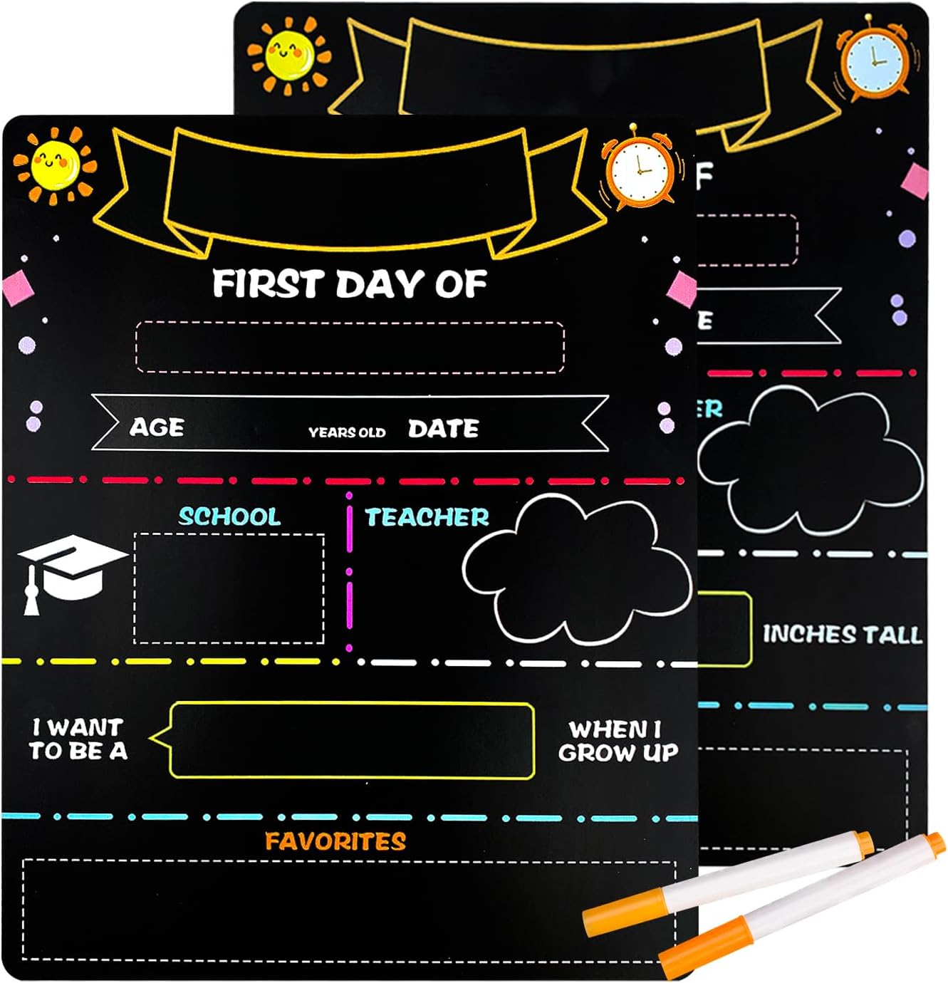 Amazon.com : ZUFECY First Day and Last Day of School Chalkboard,12x10 ...