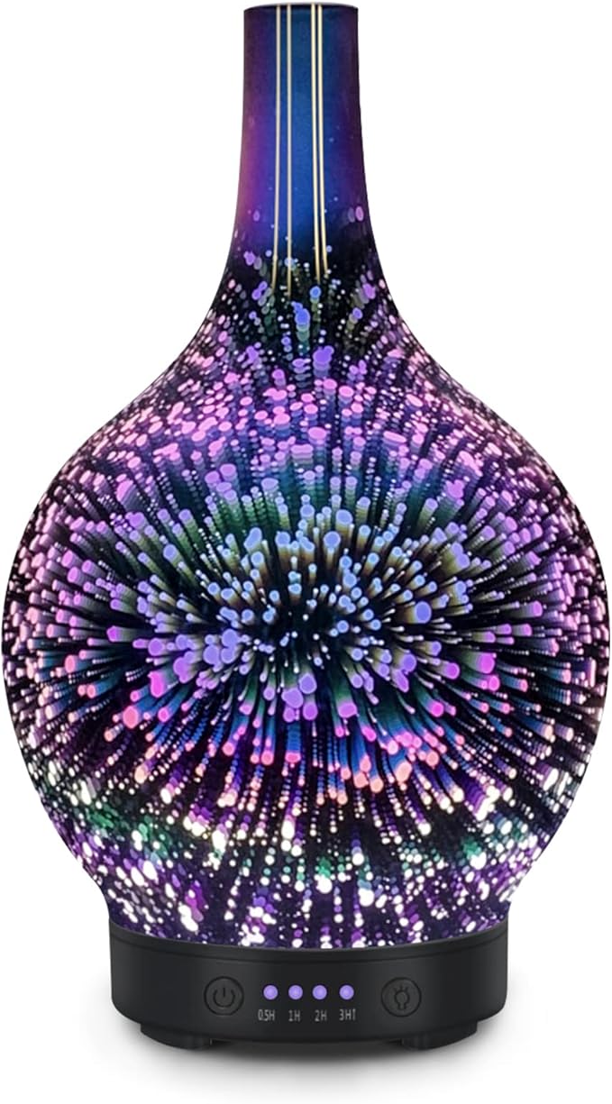 Glas Aroma Diffuser für Duftöle, Humidifier, Ultraschall ätherisches Öl Diffusor Duftlampe mit 7 ...