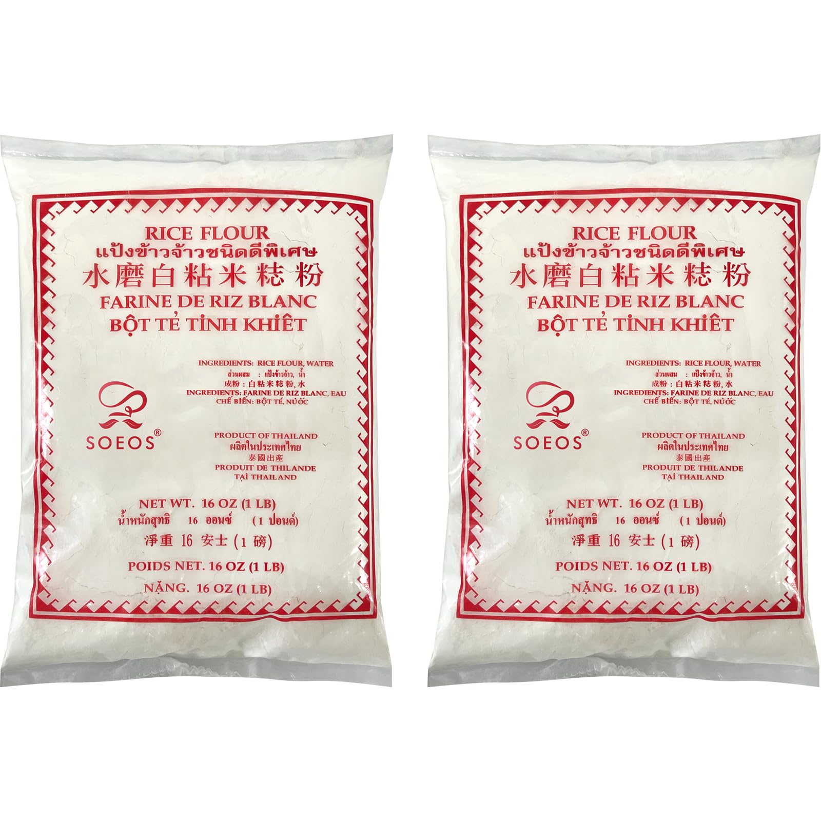 Amazon.com : Soeos Thai Rice Flour 32 Ounce (Basic), Rice Flour for ...