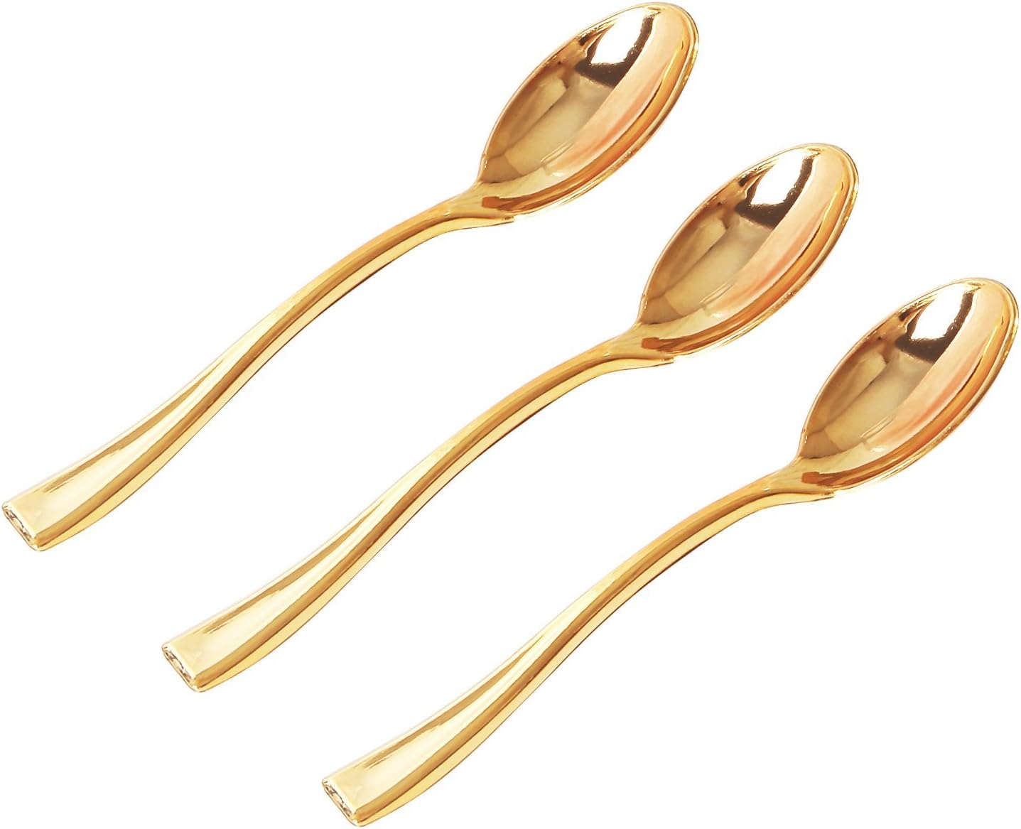 Amazon.com: WDF Premium Disposable Gold Plastic Mini Spoons 300 Pieces ...