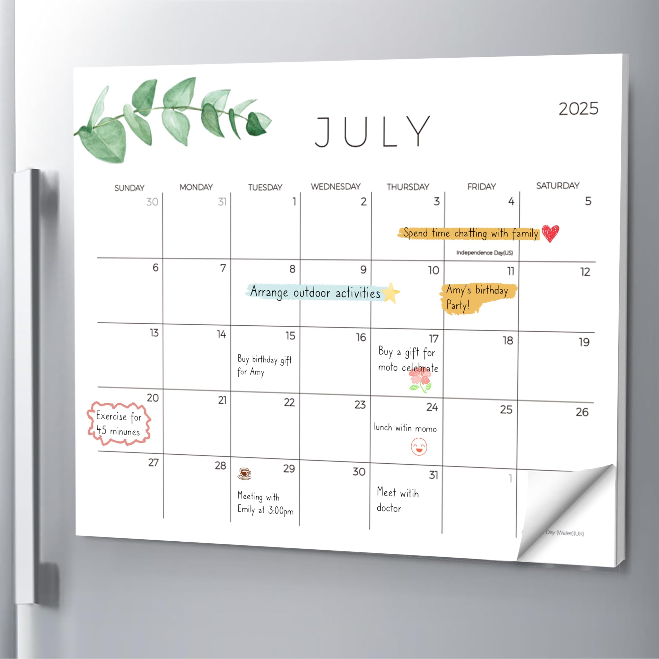 Amazon.com: 2025 Magnetic Calendar for Refrigerator - Aesthetic Fridge ...