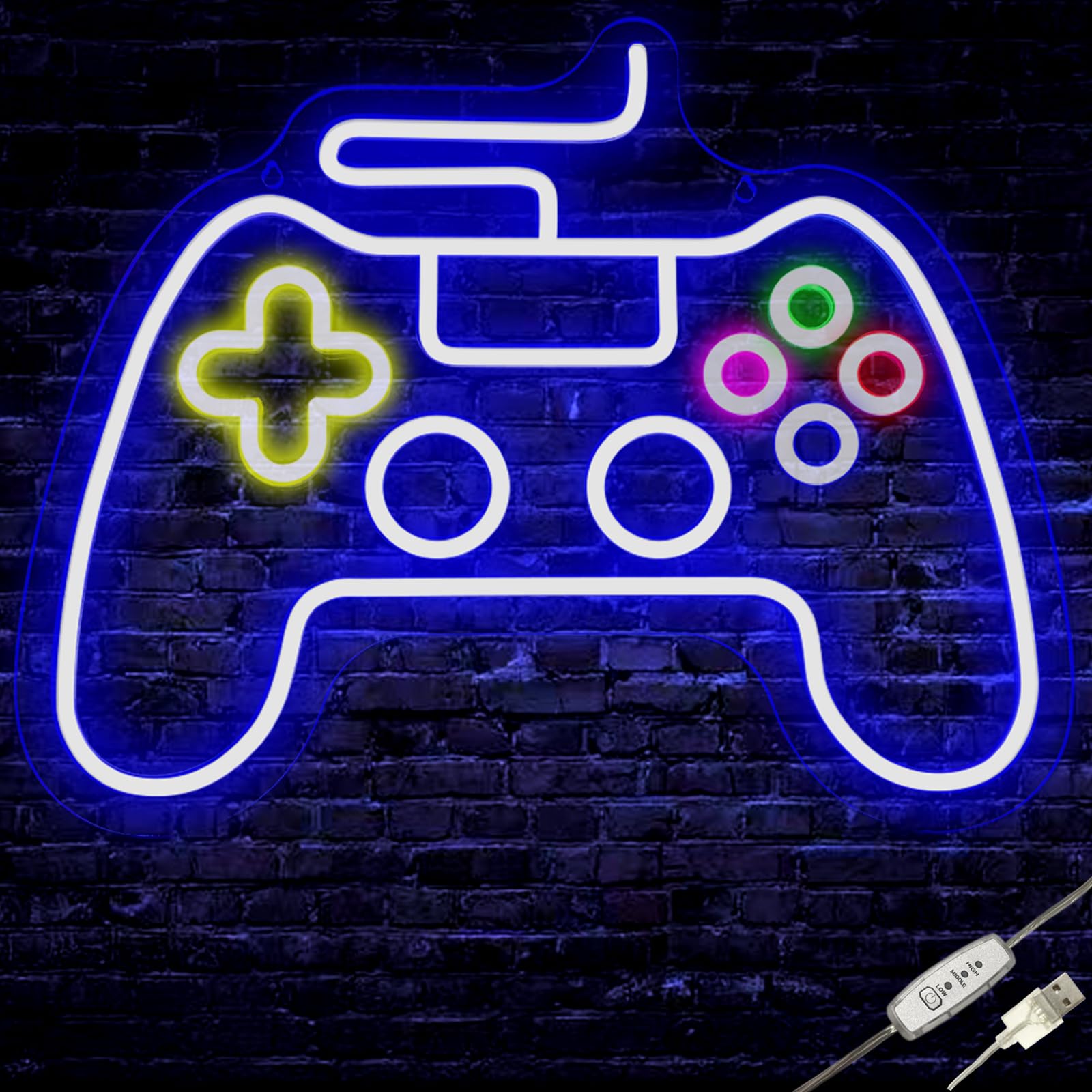Amazon.com : MHneonsign Gamepad Neon Sign, Game Controller Led Sign ...