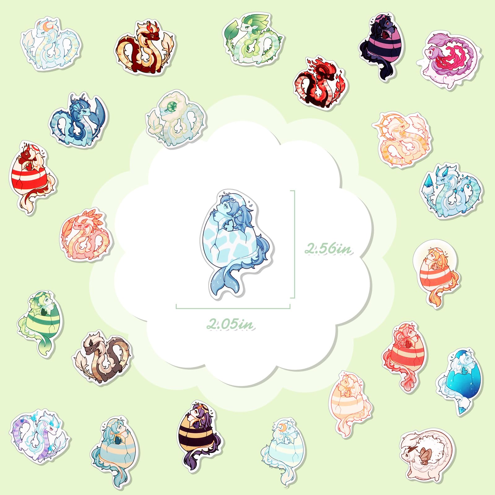Snapklik.com : 100 Pcs Dragon Decal Dragon Stickers Waterproof Cartoon ...