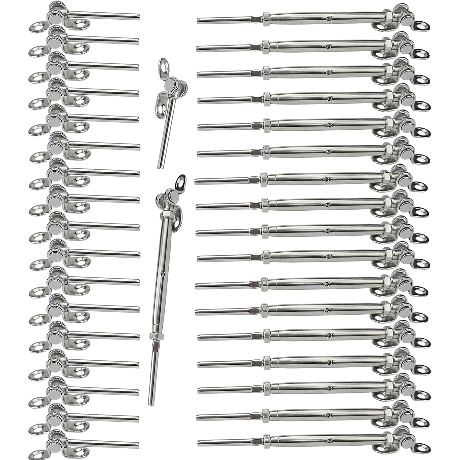 1/8 32 Pairs Adjustable Angle Cable Railing Kit and 1/8 20 Pairs ...