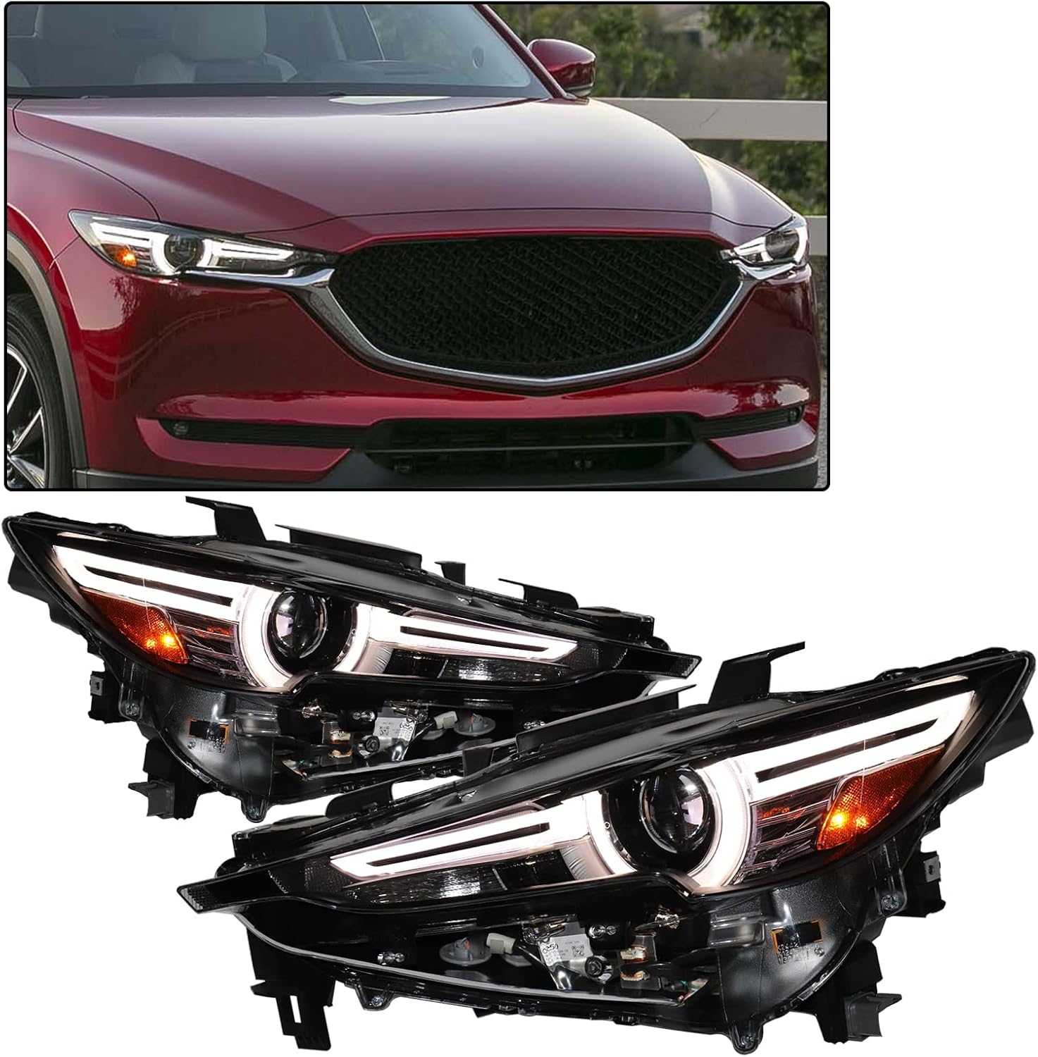 Amazon.com: HWLMPS LED Headlights Assembly Compatible with 2017 2018 ...