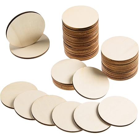 Amazon.com: Boao 100 Packs 2 Inch Round Disc Unfinished Wood Circle ...