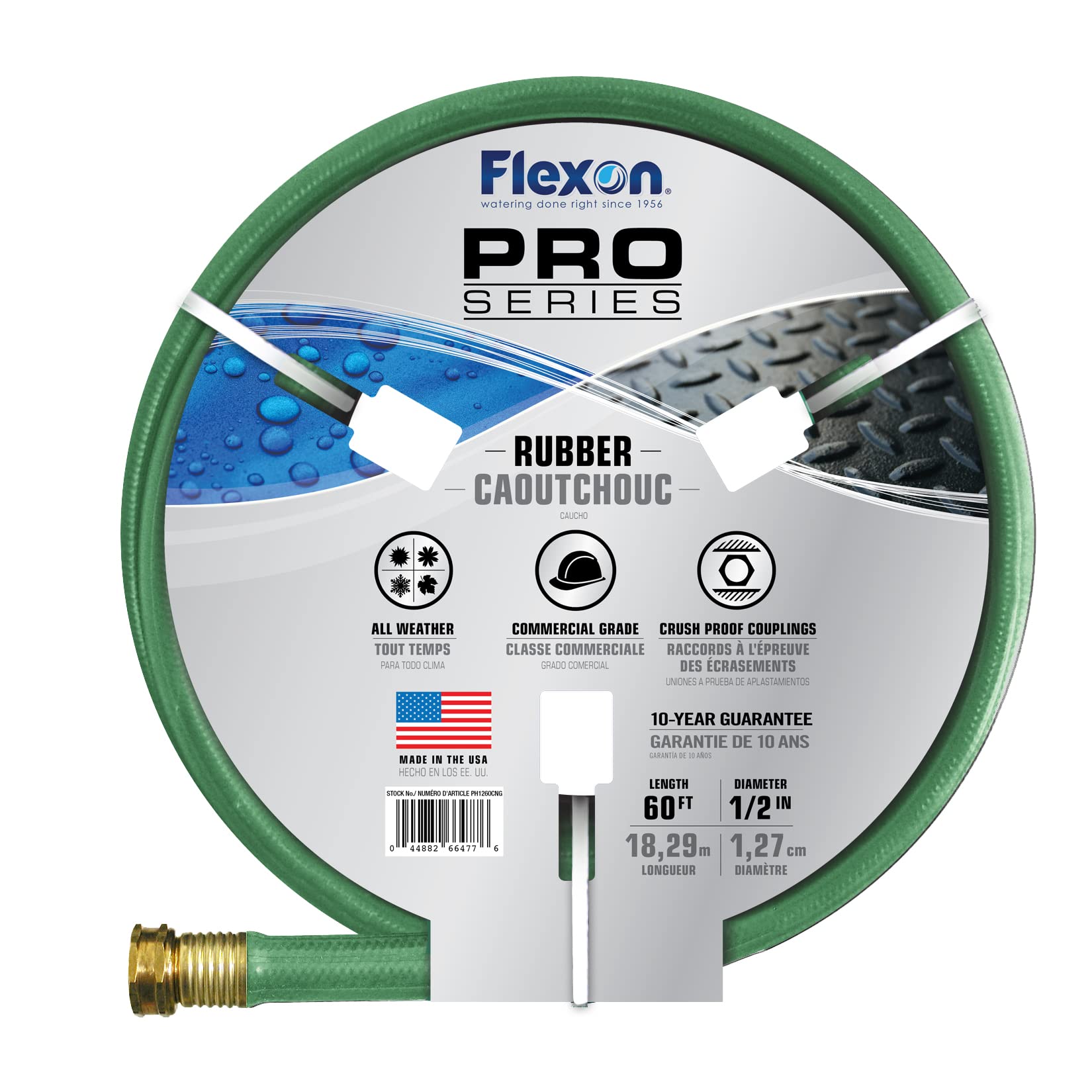 Amazon.com : Flexon 1/2" x 60ft Premium Green Rubber Garden Hose : Patio, Lawn & Garden
