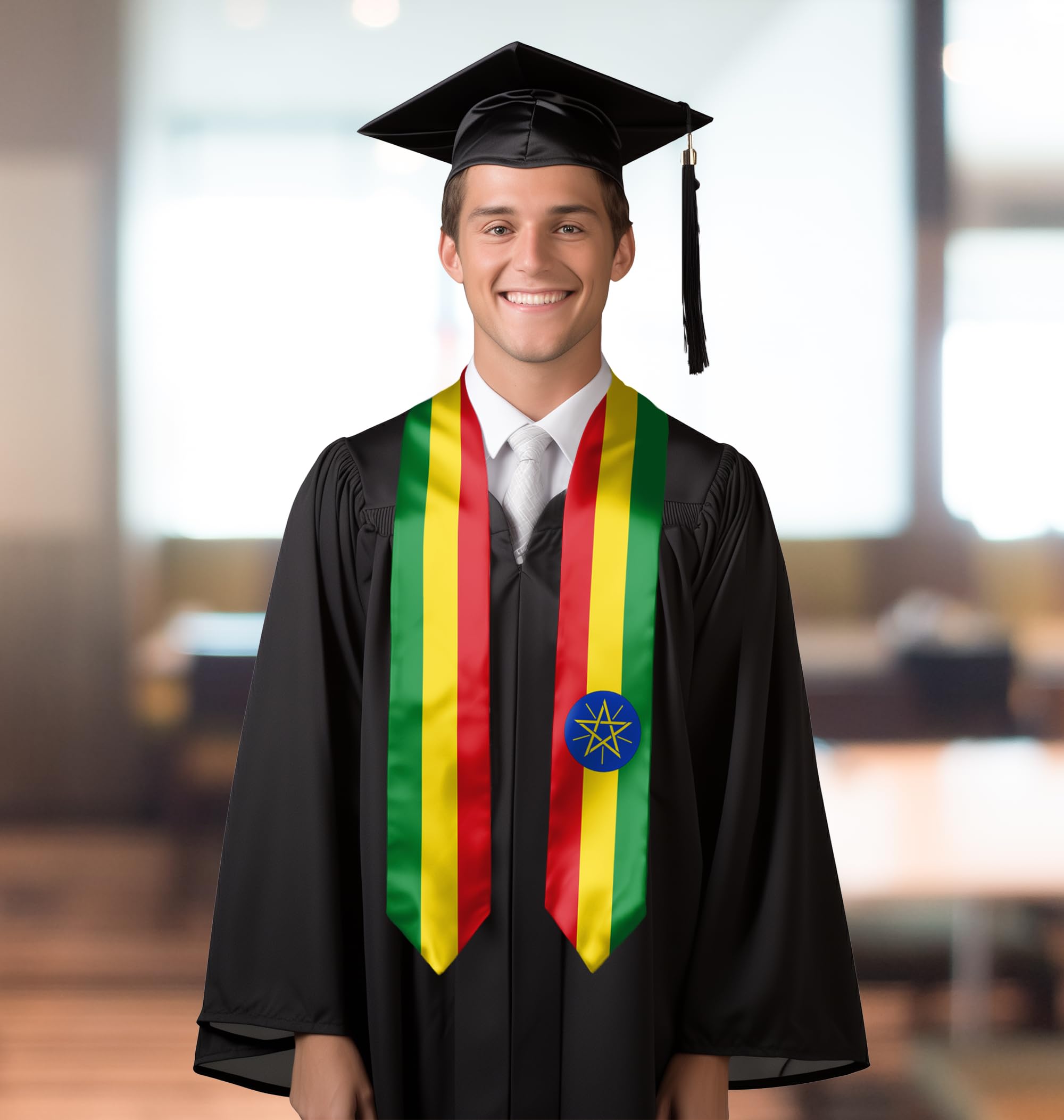 Snapklik.com : Ethiopia Flag Graduation Stole Sash Unisex Adult ...