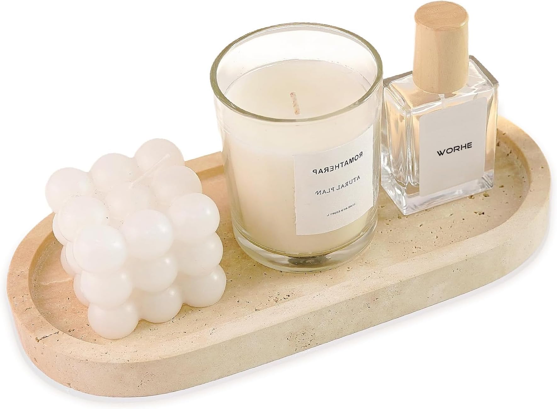 Amazon.com: Natural Luxury Travertine Tray with Scalloped Edge ...